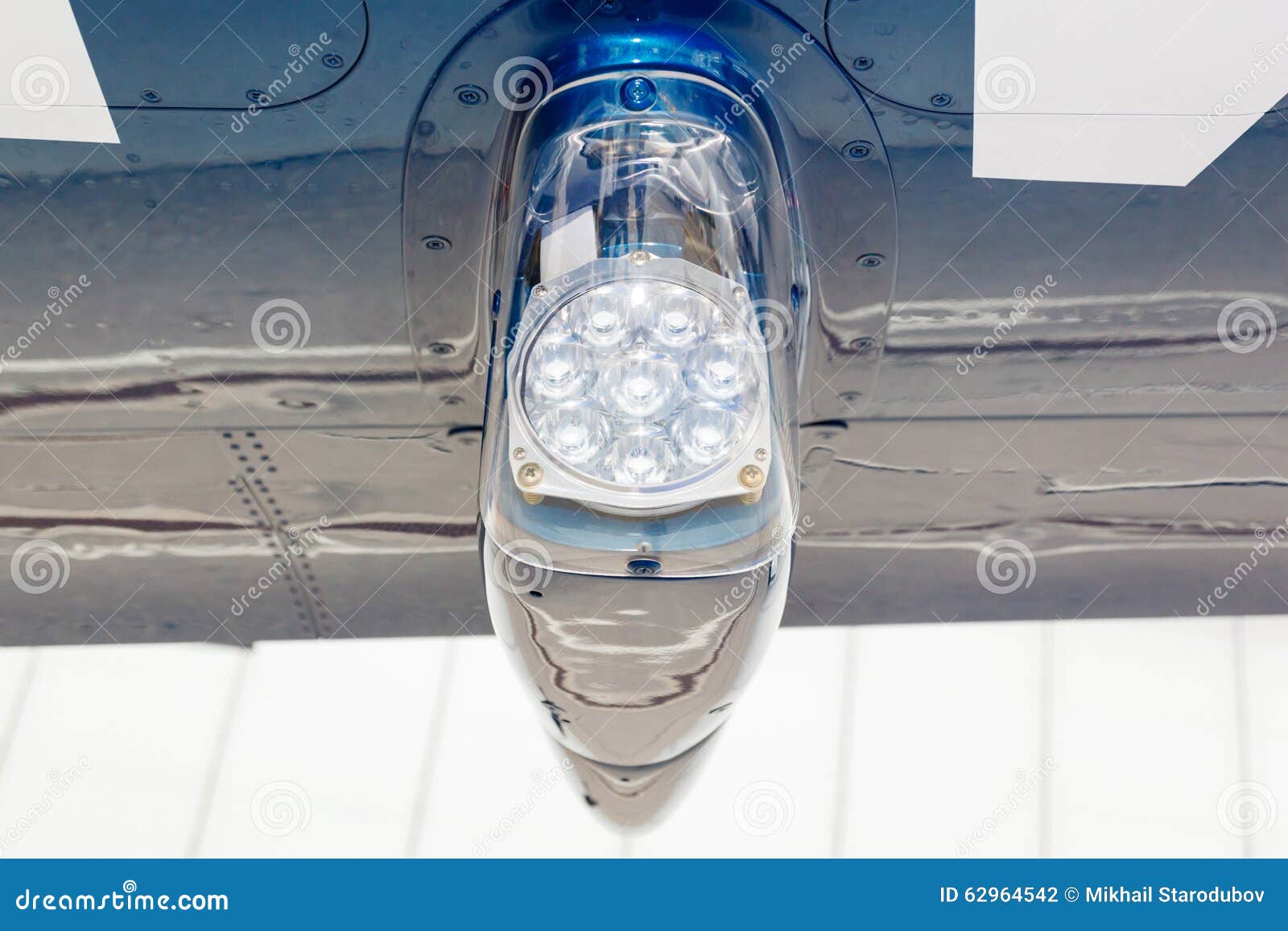 Wing with lights stock photo. Image of success, fuselage - 62964542