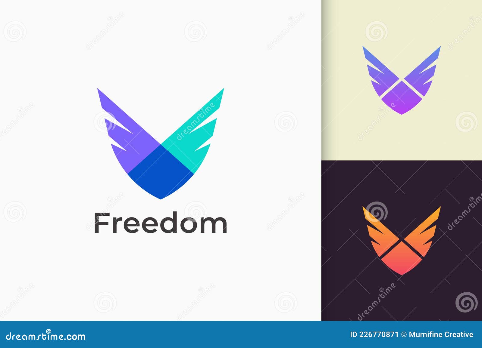 Wing Logo Represents Freedom and Power for Plane or Technology Company ...