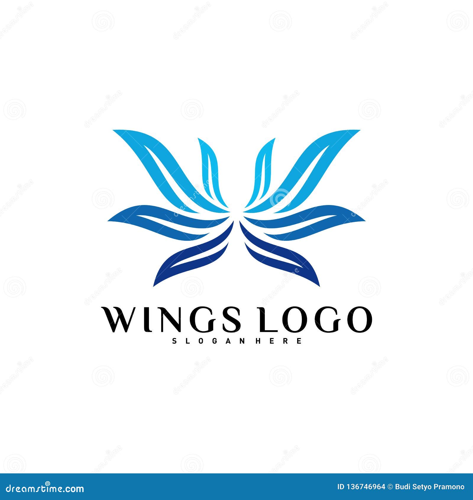 Wing Logo Vector. Color Wing Logo Design Concept Template Vector Stock ...