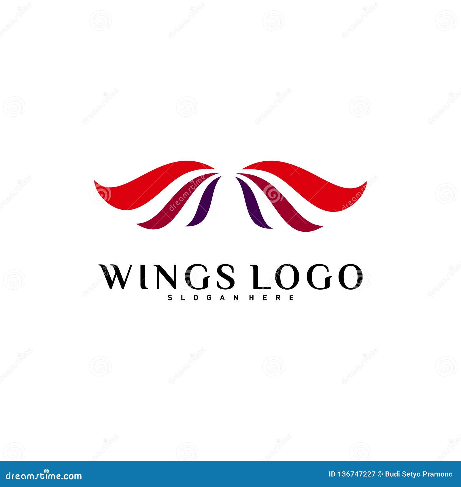 Wing Logo Vector. Color Wing Logo Design Concept Template Vector Stock ...