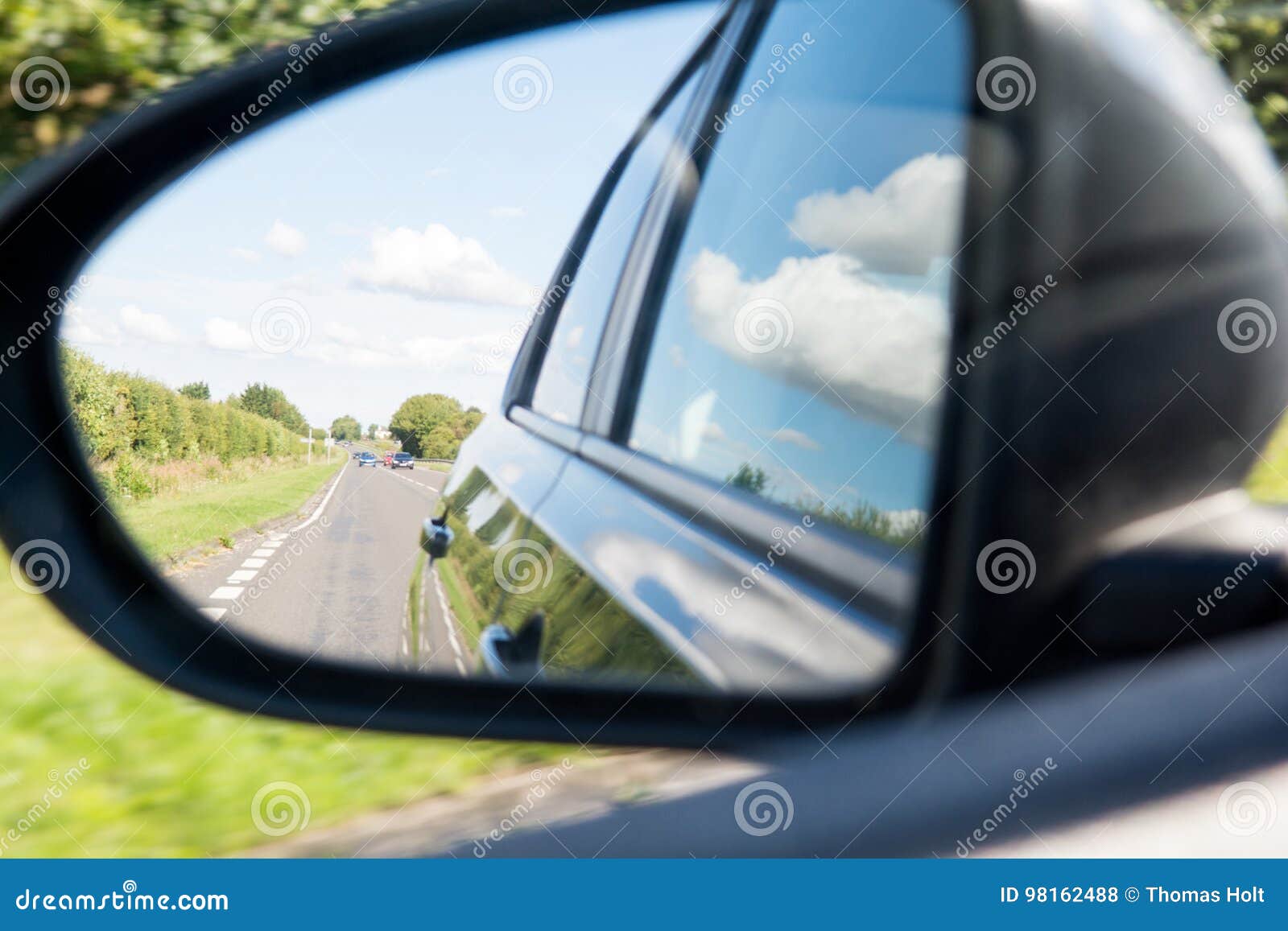Wing Mirror View from Passenger Side of a Car Stock Photo - Image of ...
