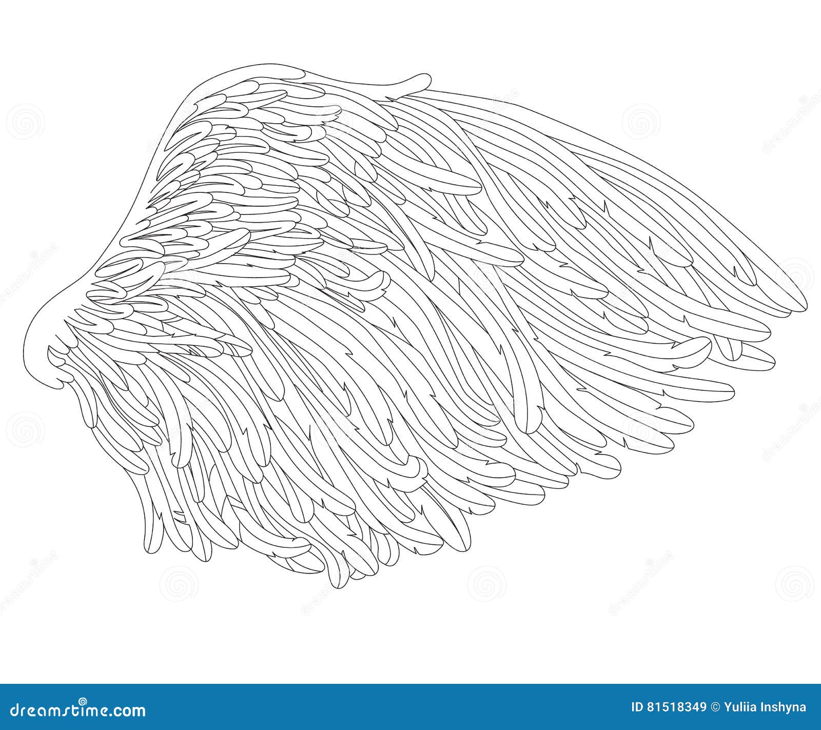 Wing Page Coloring for Adults Stock Vector - Illustration of adult ...
