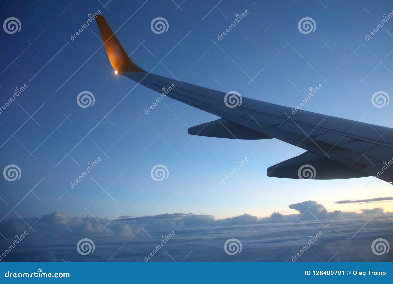 Wing Tip Of A Passenger Plane. The Terminal Part Of The Wing Structure ...