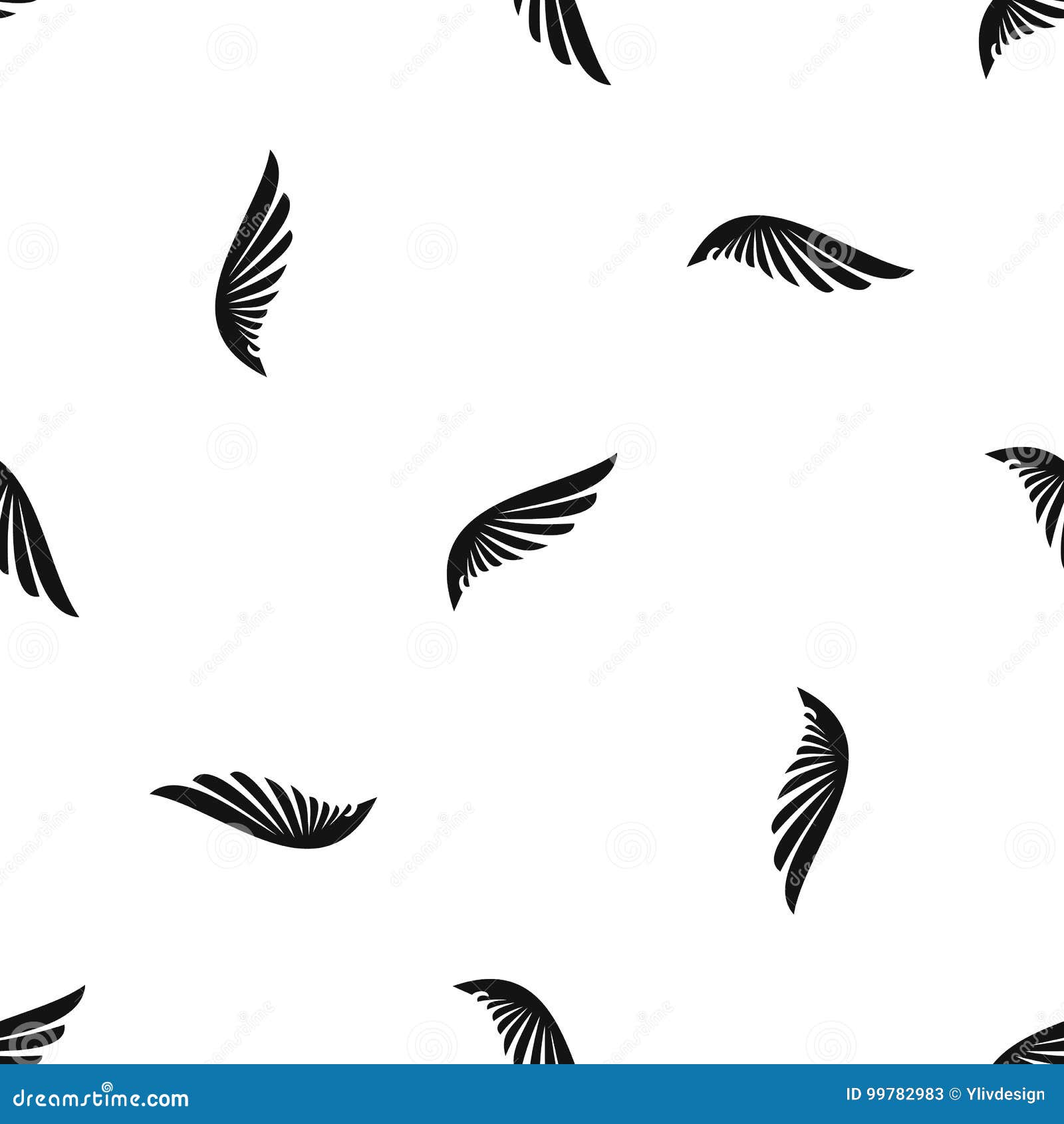 Wing Pattern Seamless Black Stock Vector - Illustration of icon, badge ...