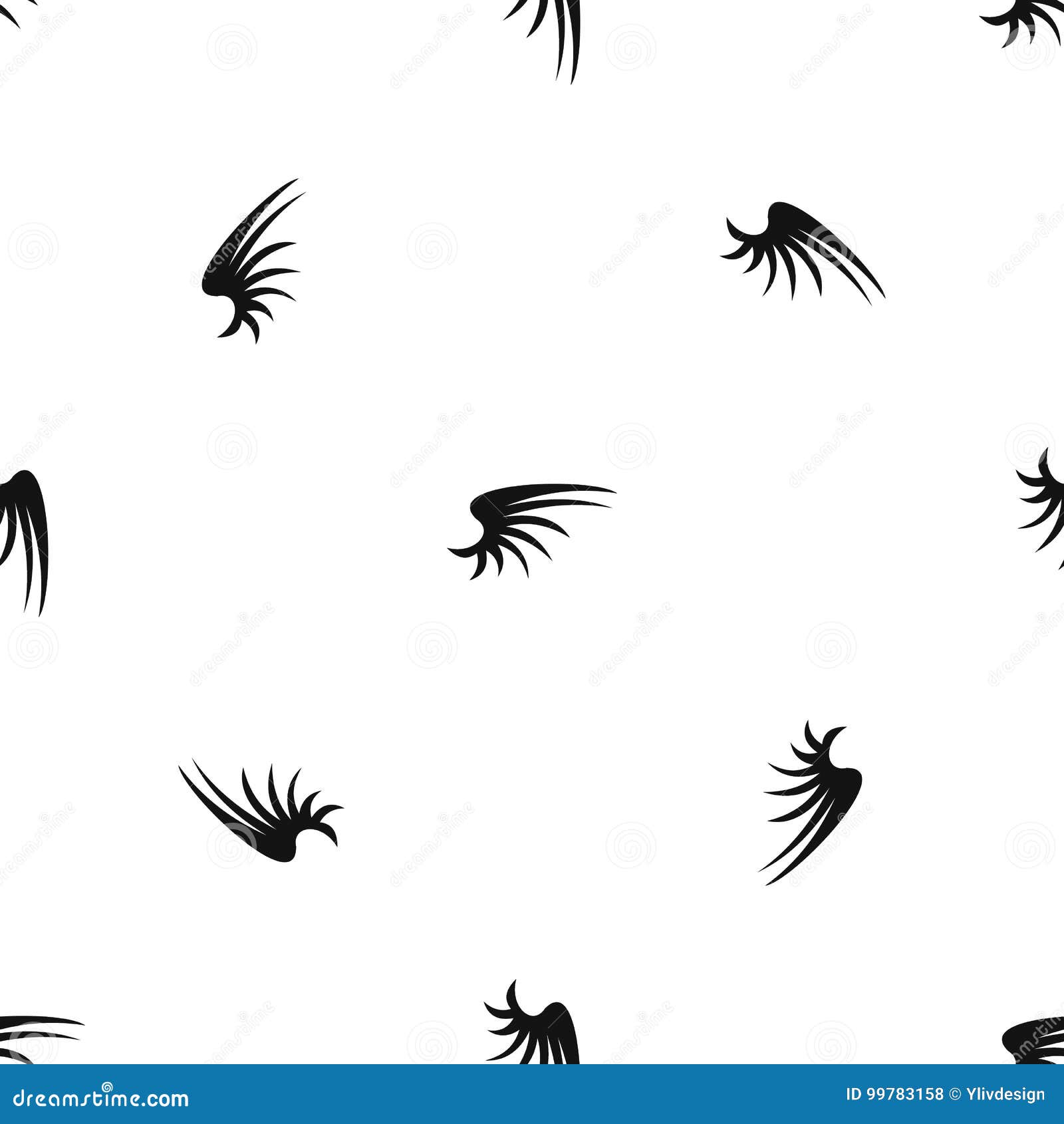 Wing Pattern Seamless Black Stock Vector - Illustration of emblem, dove ...