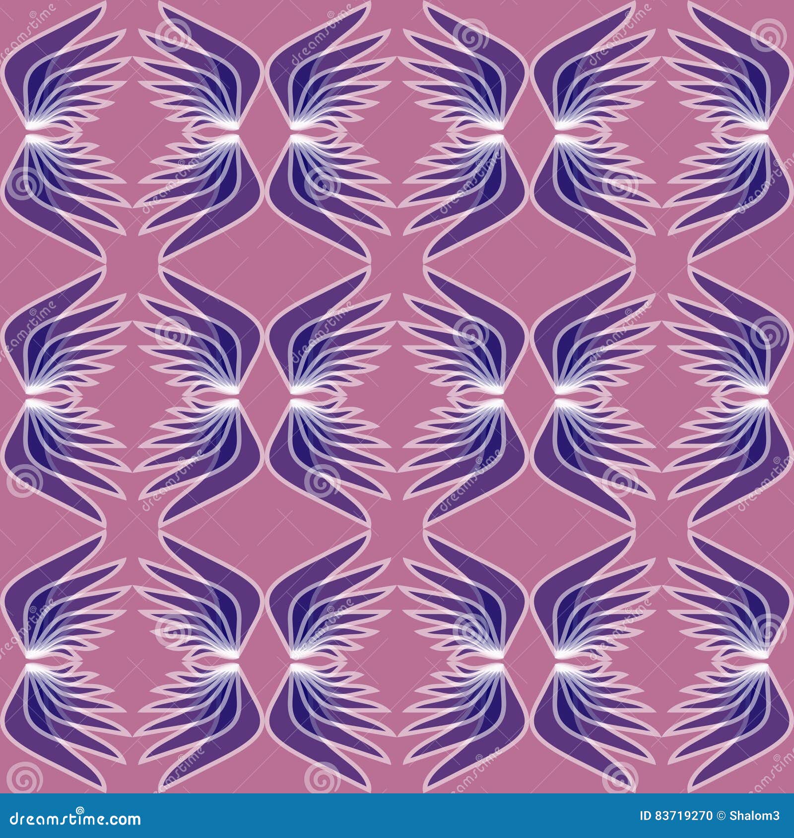 Wing Patterns in Purple Colors. Seamless Abstract Background. Repeating ...