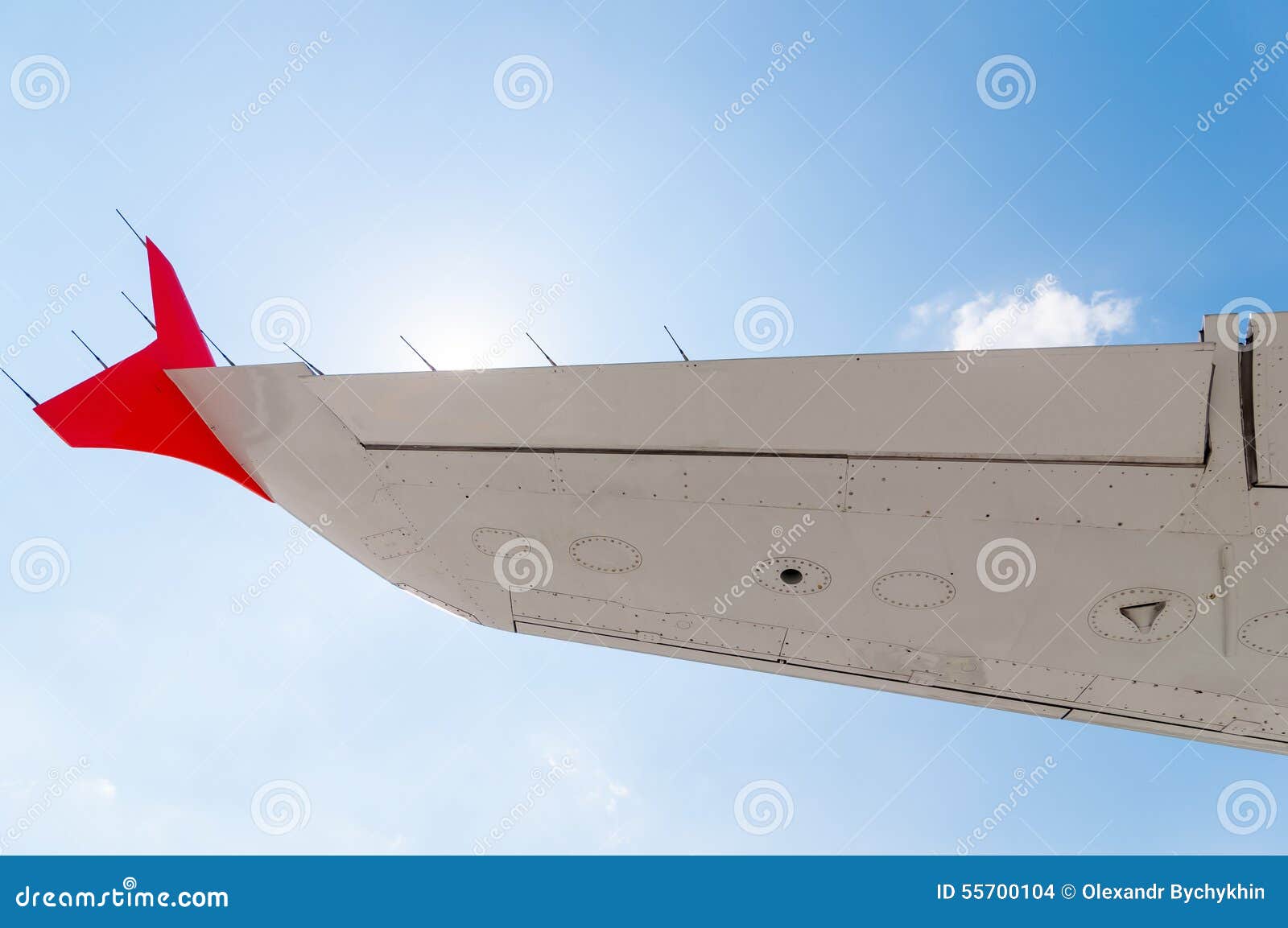 Wing of the Plane on Blue Sky Background , View Stock Photo - Image of ...