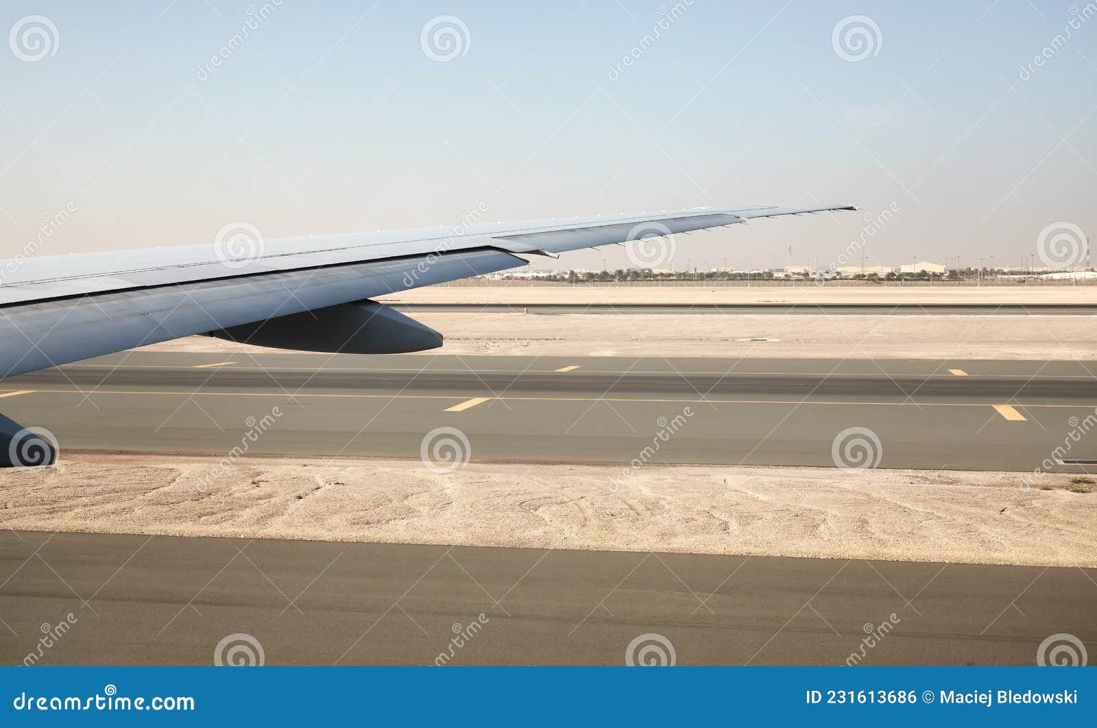 Wing of a Plane during Takeoff Stock Photo - Image of airways ...
