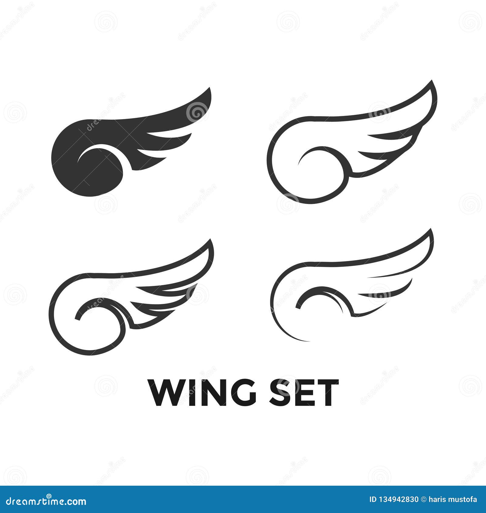 Wing Set Graphic Icon Design Template Stock Vector - Illustration of ...