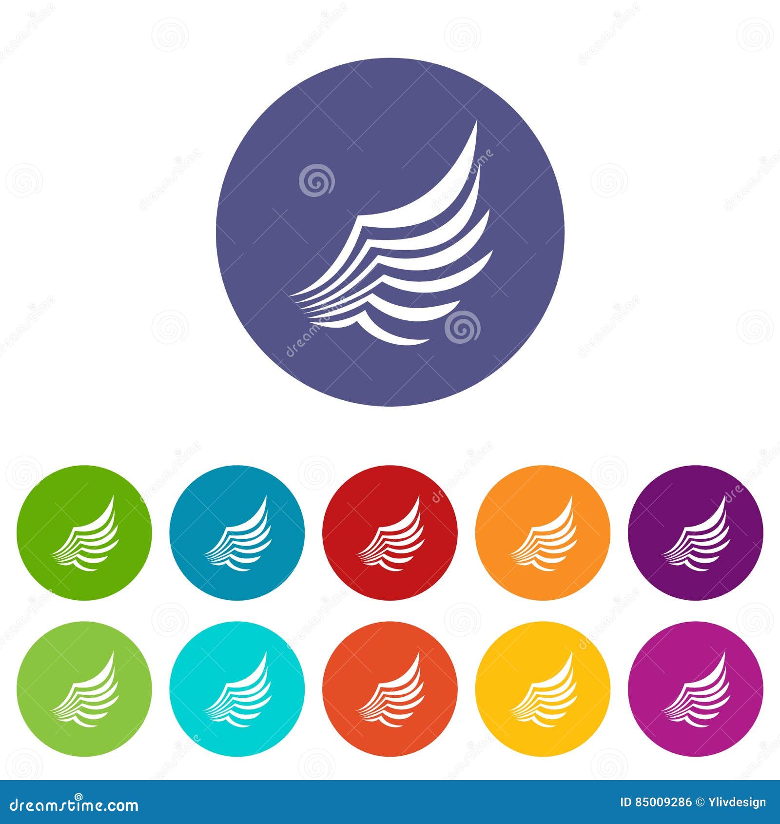 Wing set icons stock vector. Illustration of heaven, heraldry - 85009286