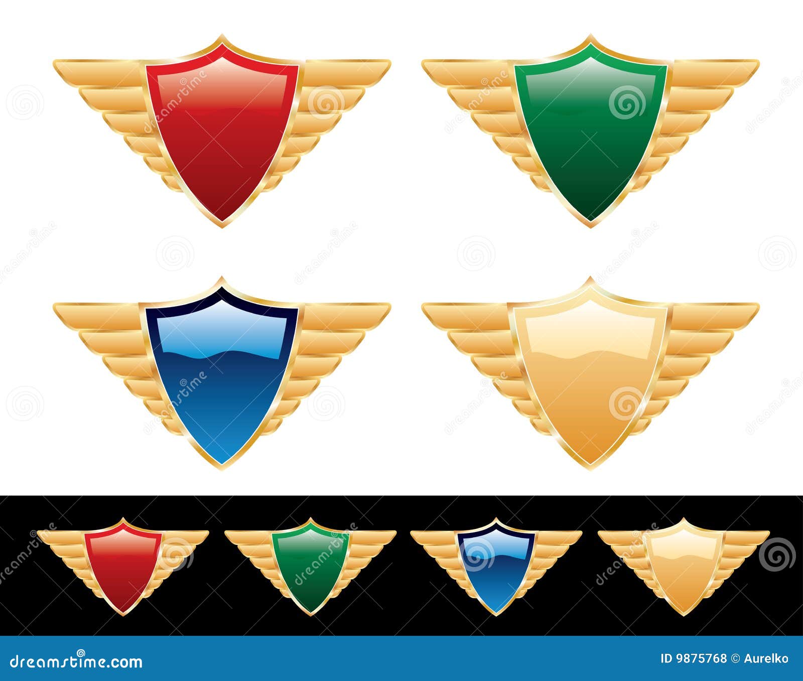 Wing shield stock vector. Illustration of packing, green - 9875768