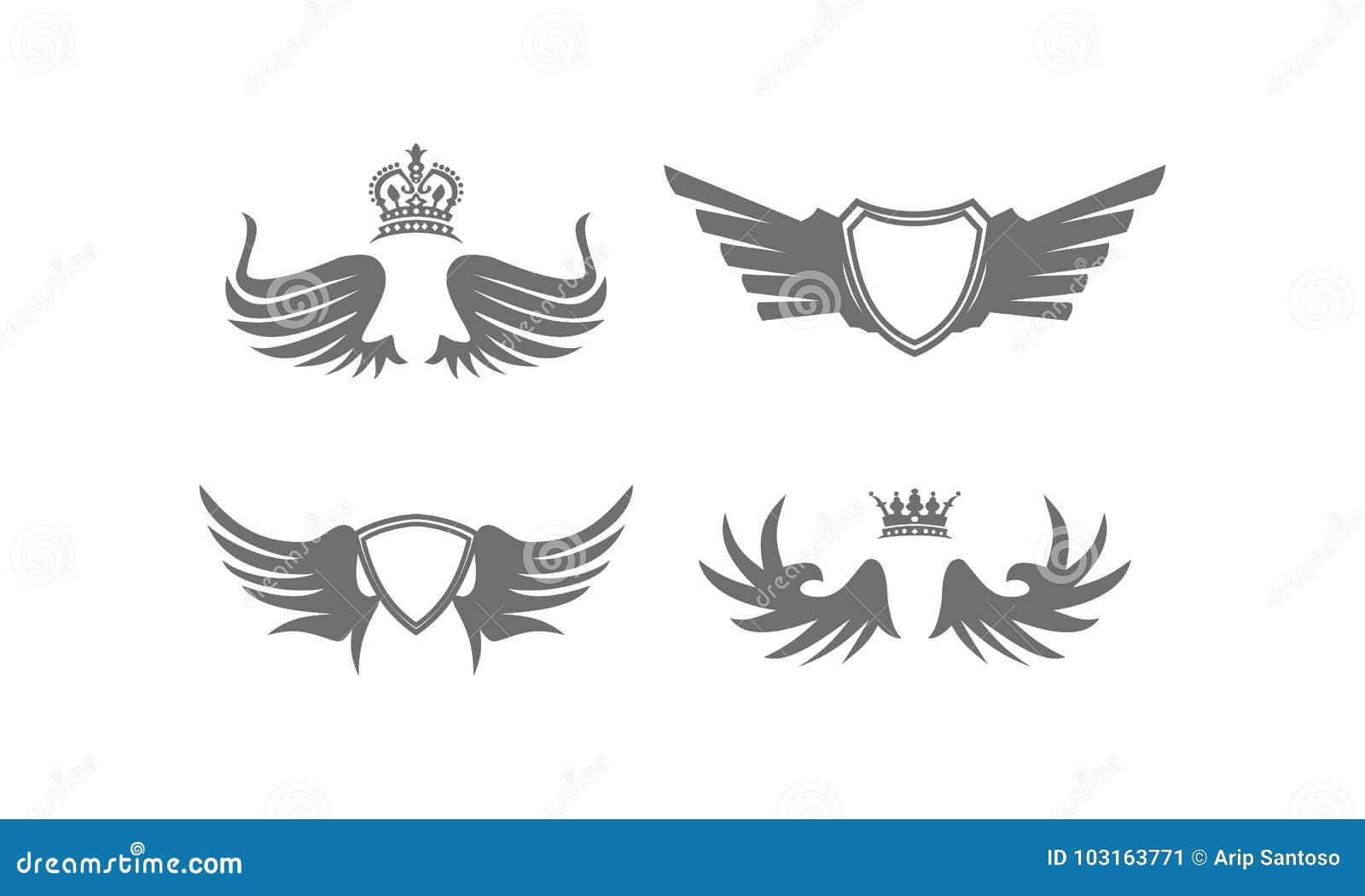 Wing Shield Logo Vector Template, Creative Wings Logo Design Concepts ...