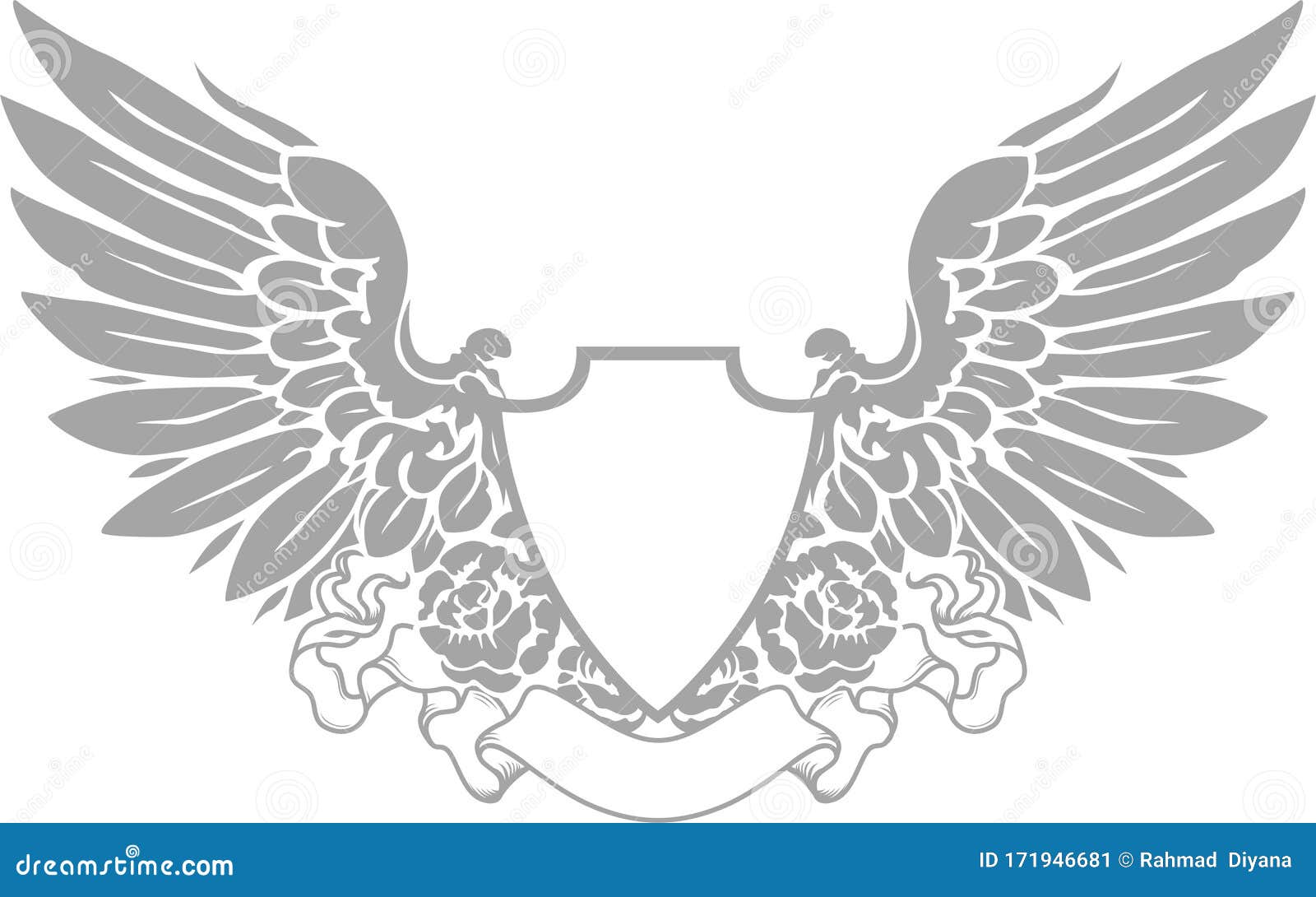 Wing shield logo design stock vector. Illustration of icon - 171946681
