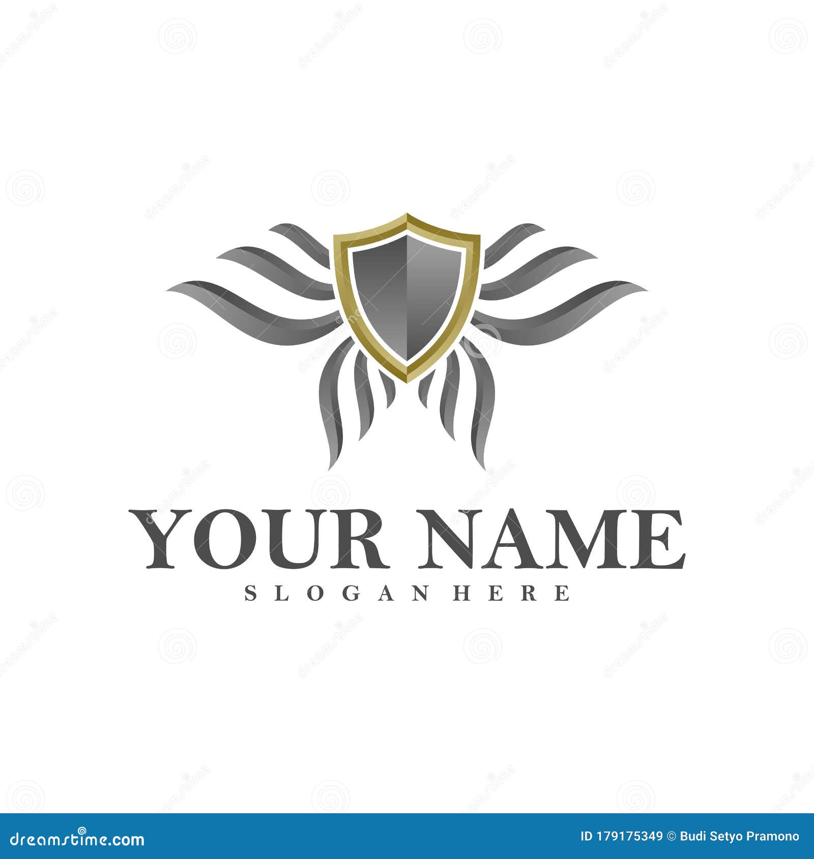 Wing Shield Logo Vector Template, Creative Wings Logo Design Concepts ...