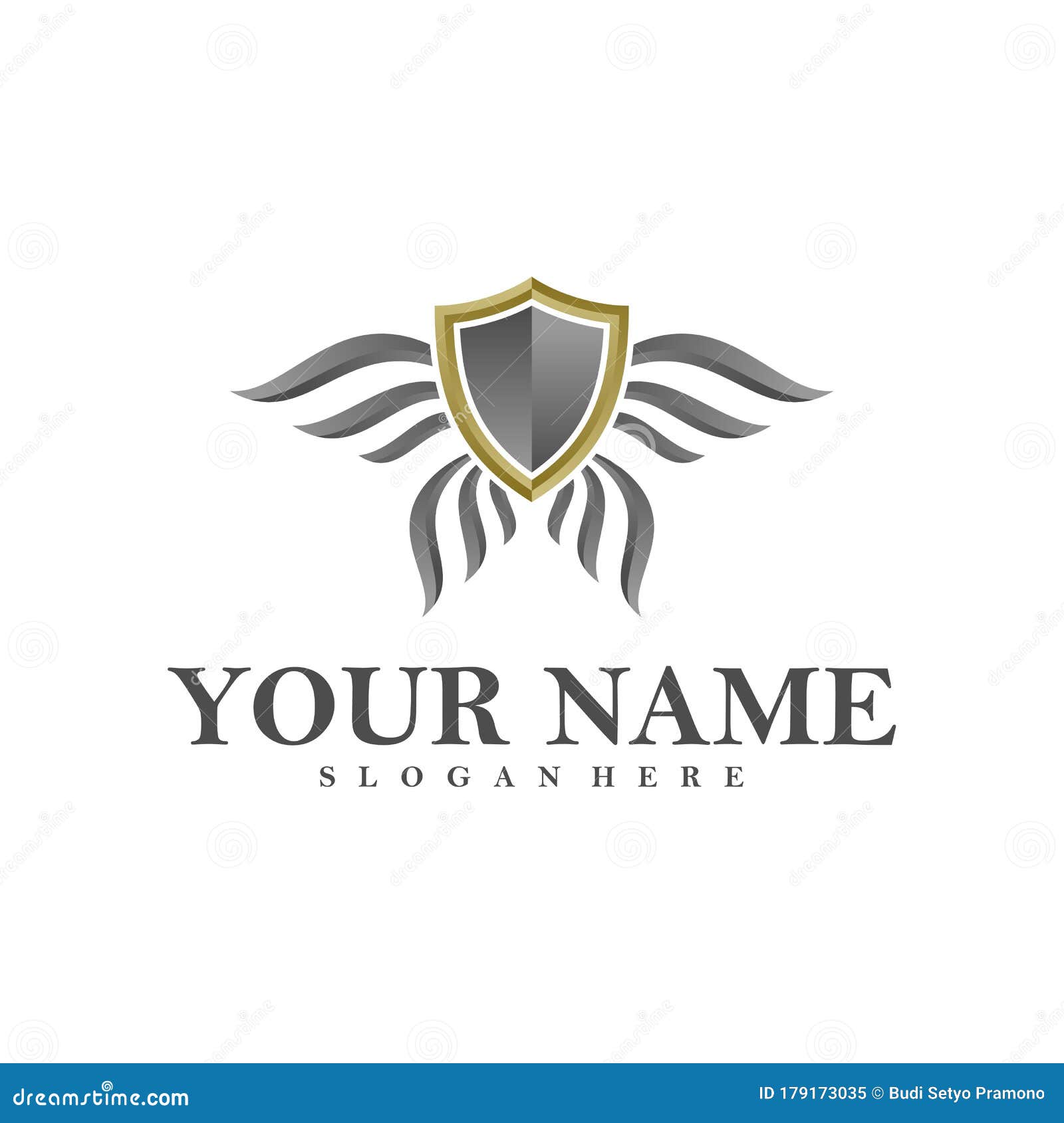 Wing Shield Logo Vector Template, Creative Wings Logo Design Concepts ...