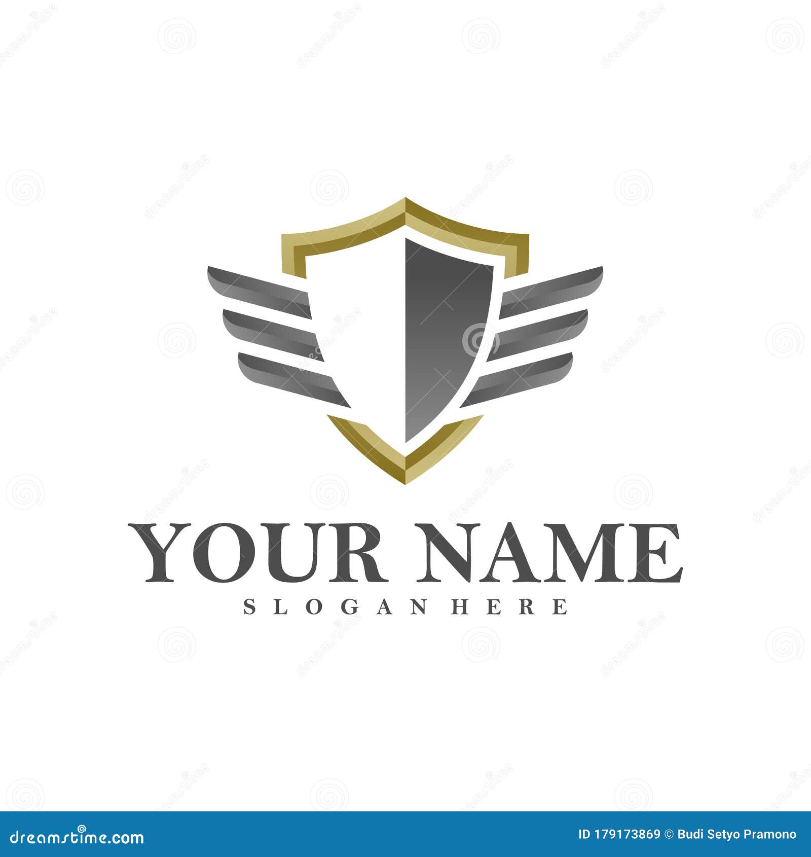 Wing Shield Logo Vector Template, Creative Wings Logo Design Concepts ...