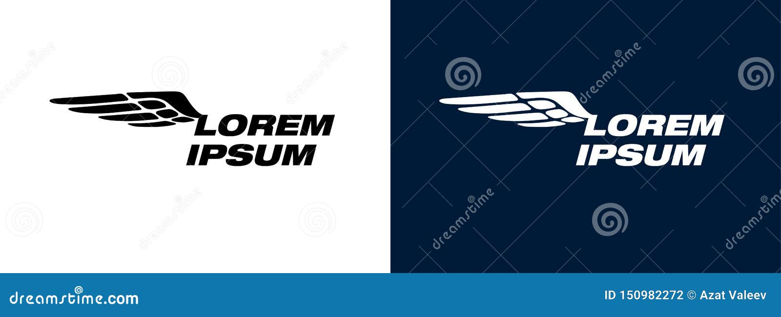 Wing Sign for Company Corporate Identity Black and Inversion Types ...