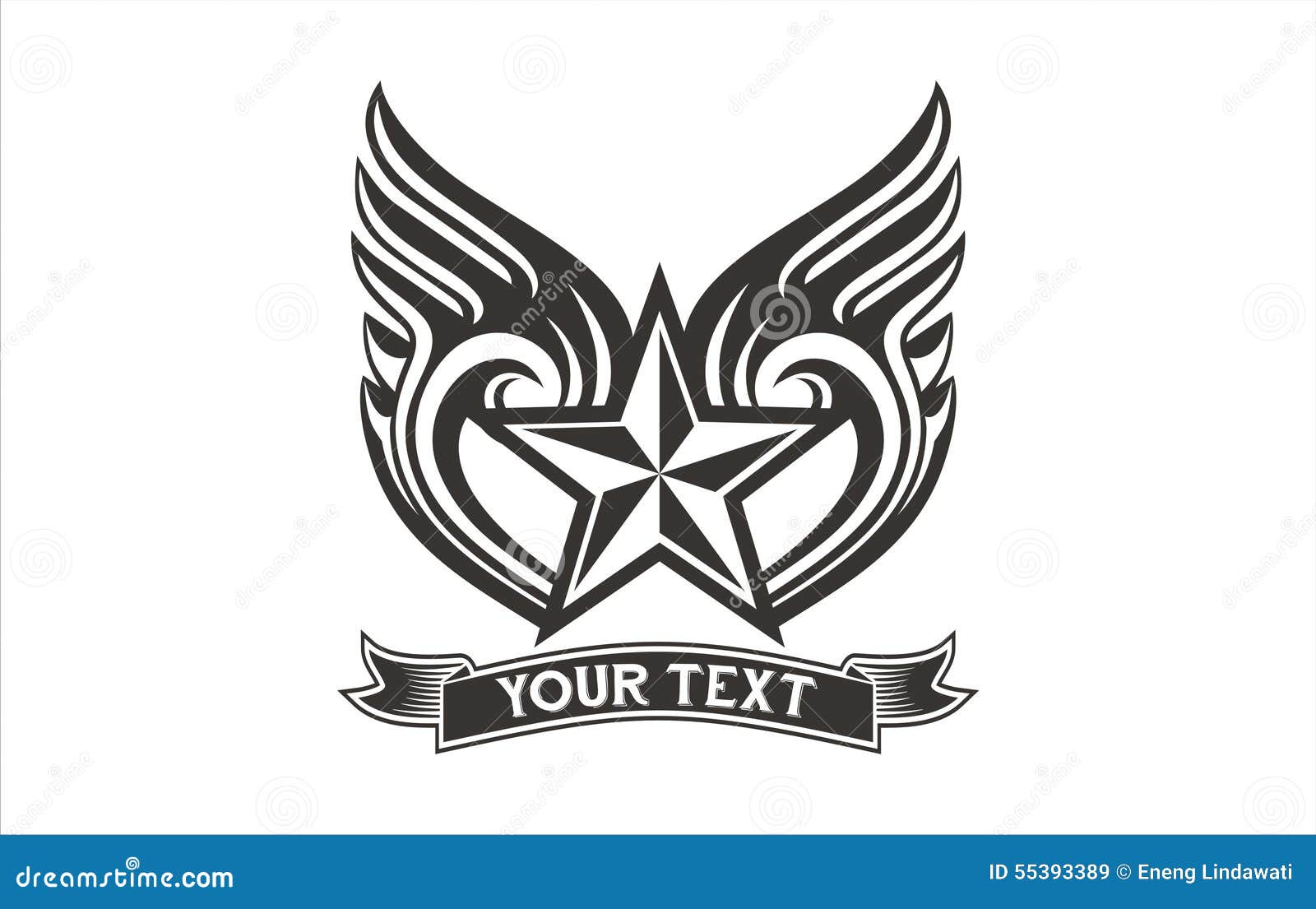 Wing Star Vintage stock illustration. Illustration of symbol - 55393389