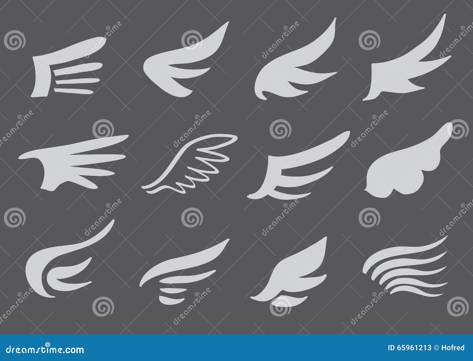 Wing Symbol Vector Design Set Stock Vector - Illustration of cartoon ...