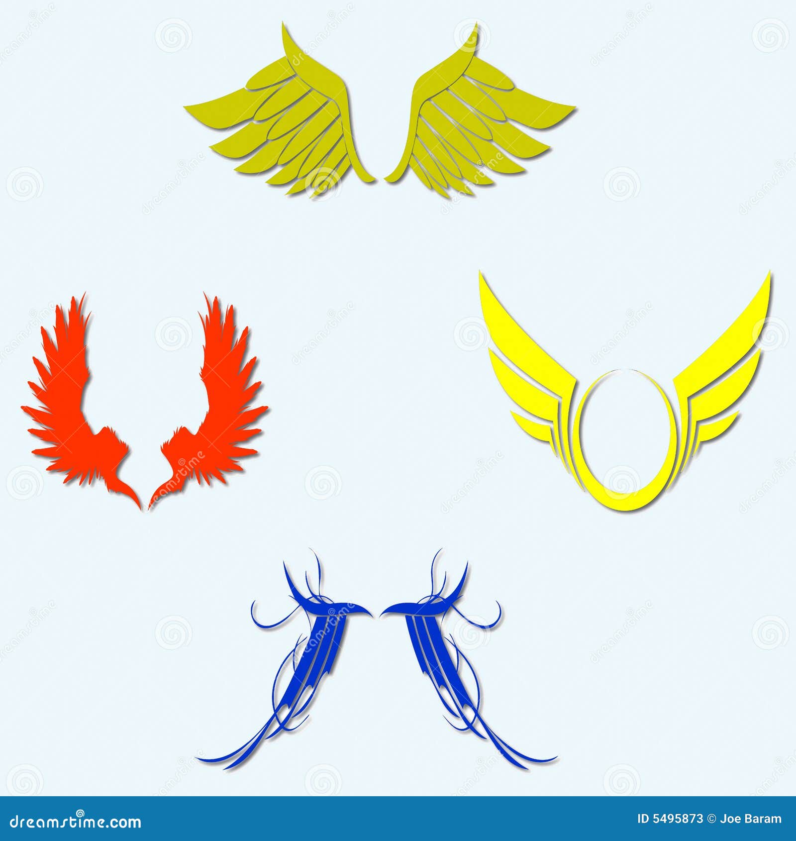 Wing symbols stock illustration. Illustration of color - 5495873