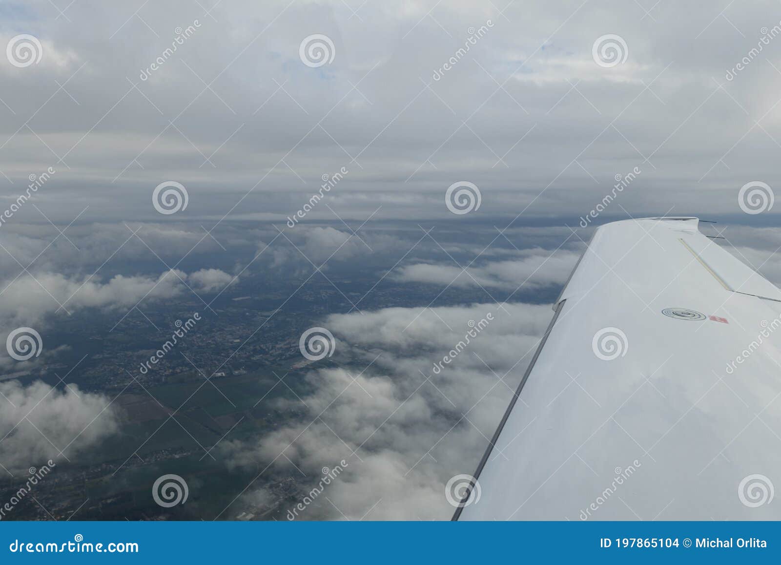 Wing Tip View Flying General Aviation Aircraft Stock Photo - Image of ...