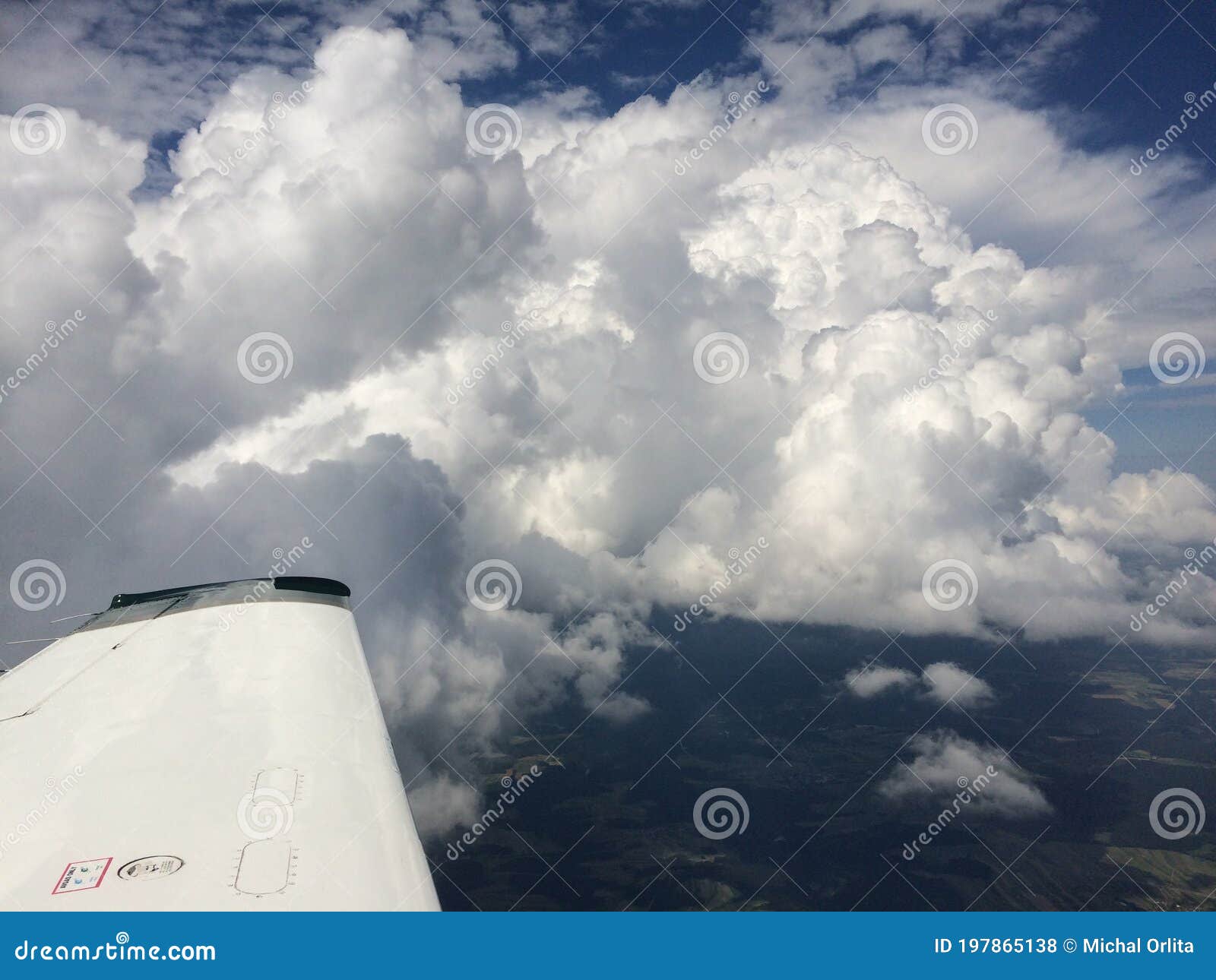 Wing Tip View Flying General Aviation Aircraft Stock Photo - Image of ...