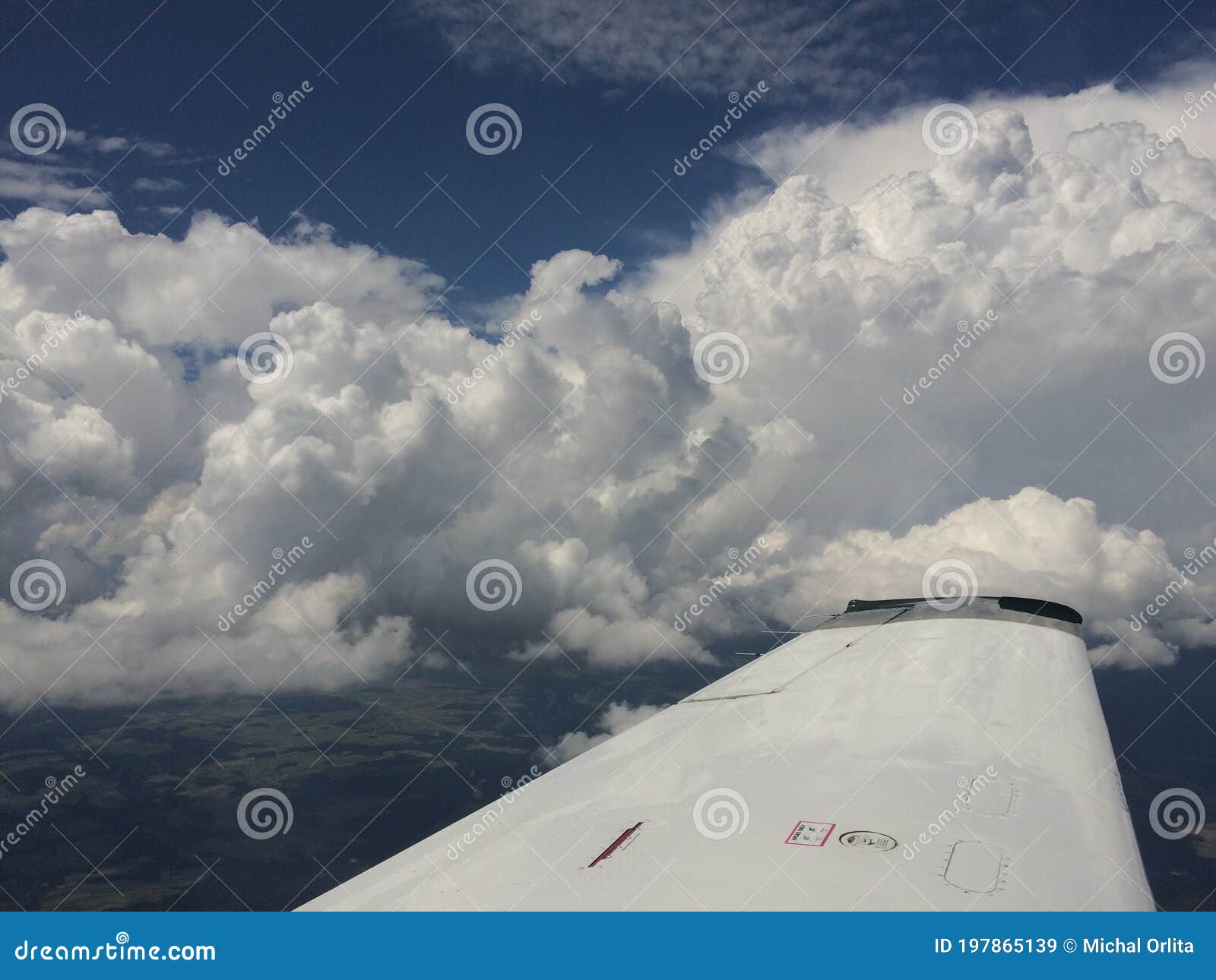Wing Tip View Flying General Aviation Aircraft Stock Image - Image of ...