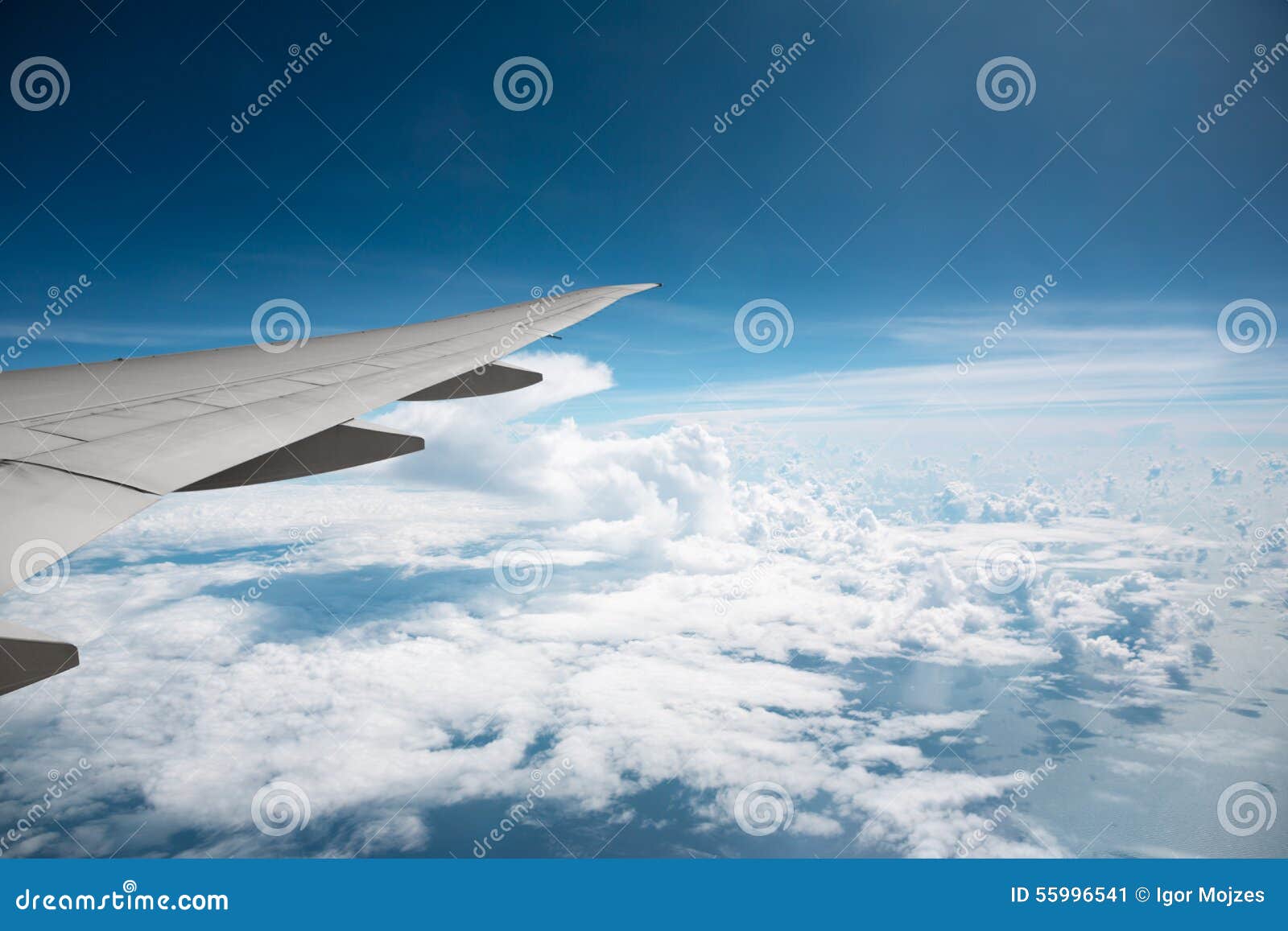 Wing Transport Aircraft Above the Clouds Stock Image - Image of airline ...