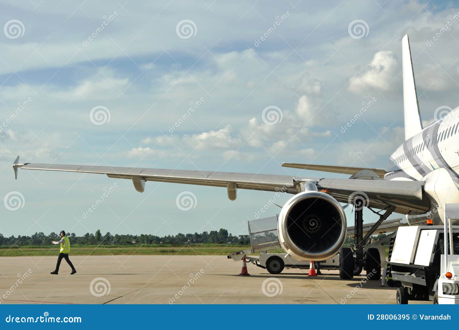 Wing View of Airplane Stopped Stock Image - Image of sunrise, flight ...