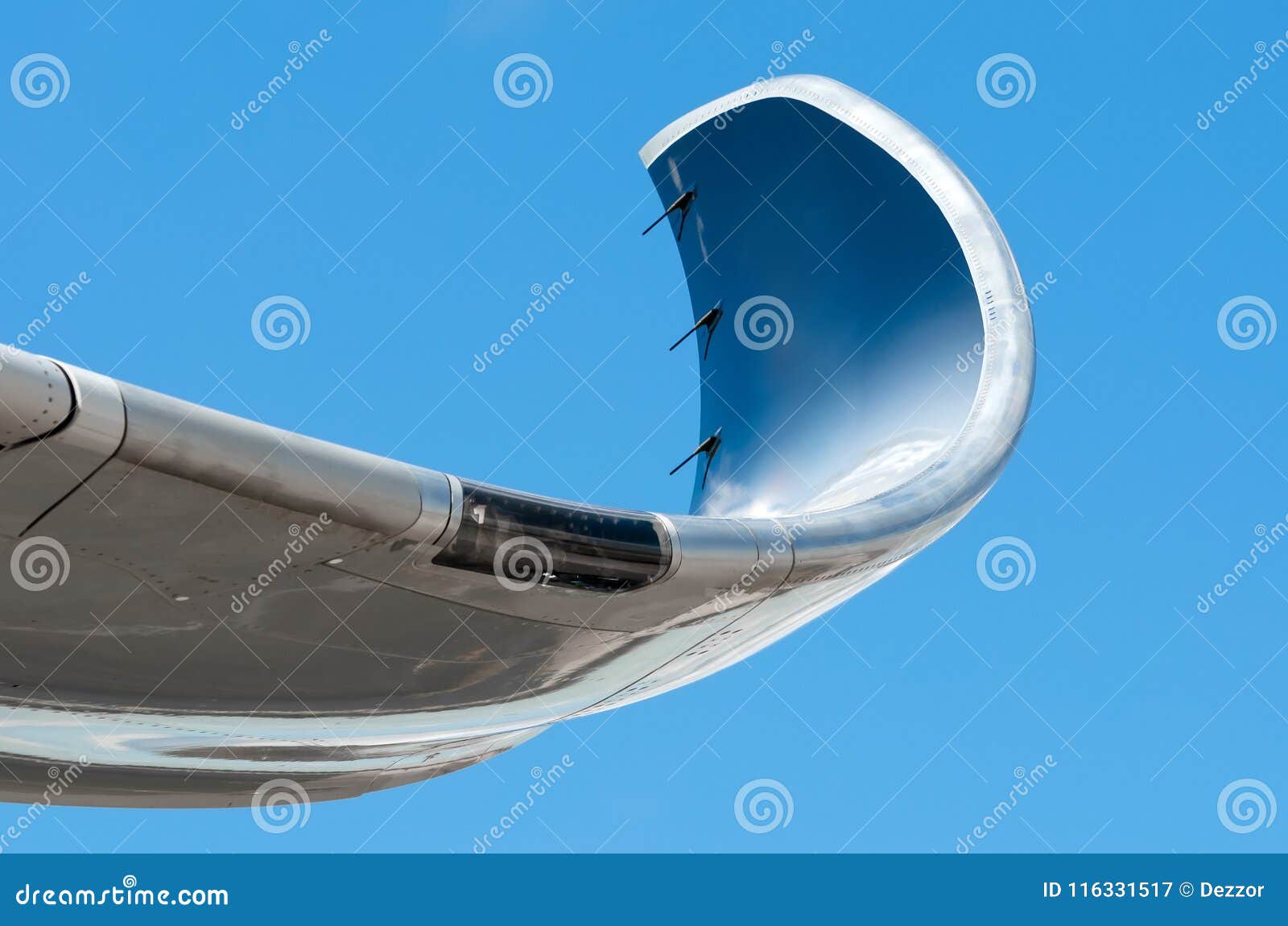 Wing and Winglets Close Up Flying in the Sky. Stock Image - Image of ...