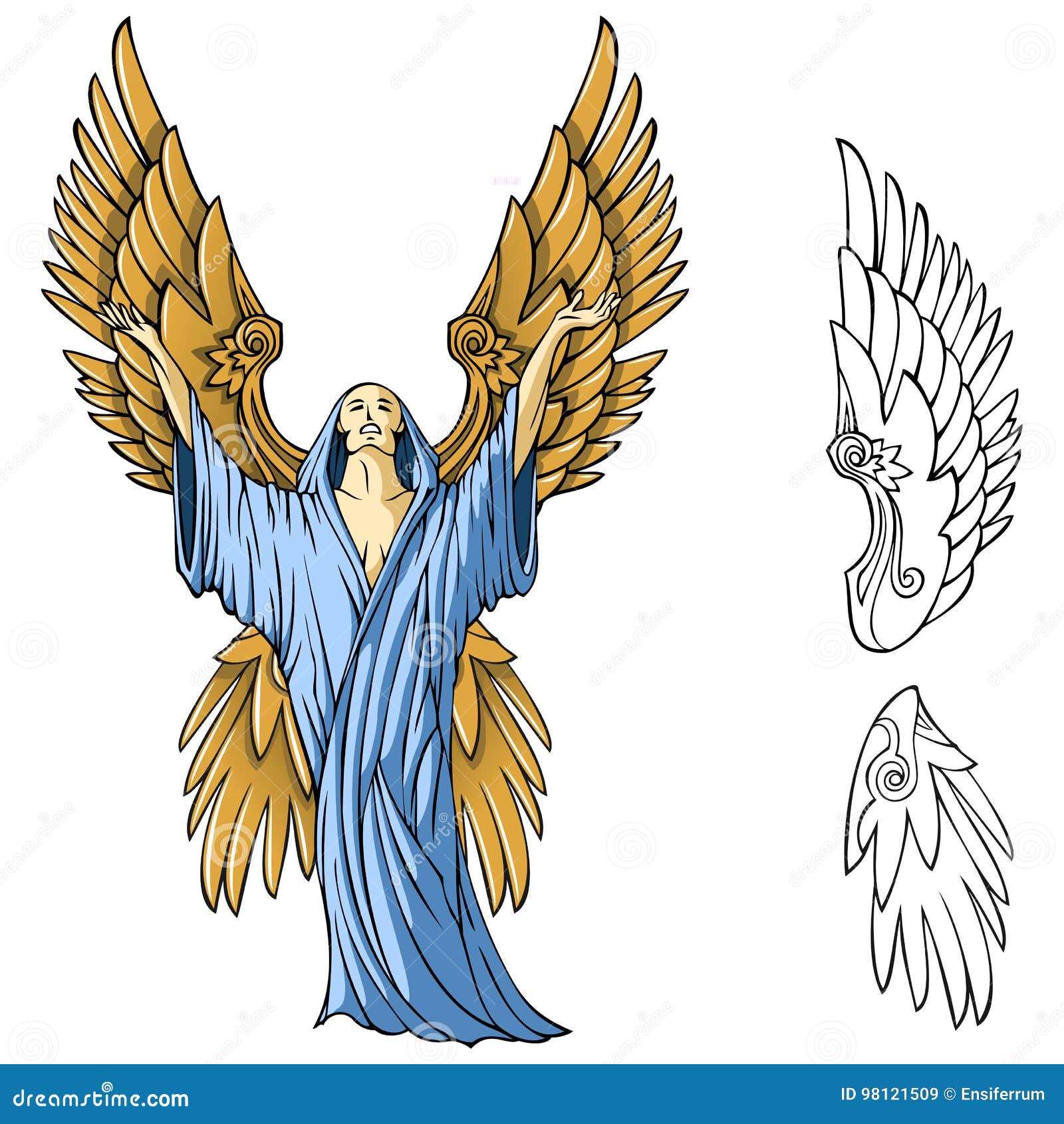 Winged angel stock vector. Illustration of artwork, insignia - 98121509