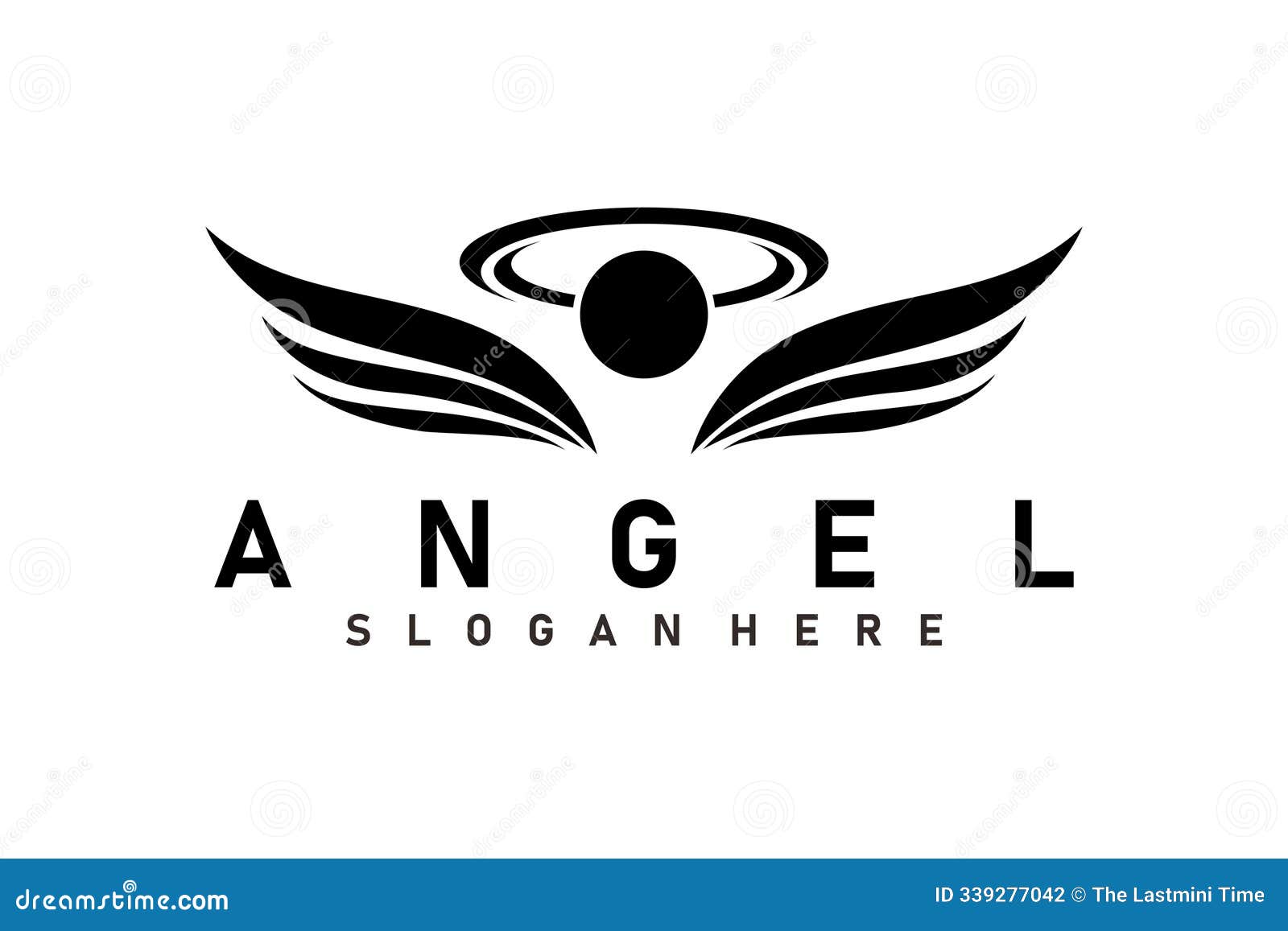 Winged Angel Logo Icon Design Illustration Black and White Vector Stock ...