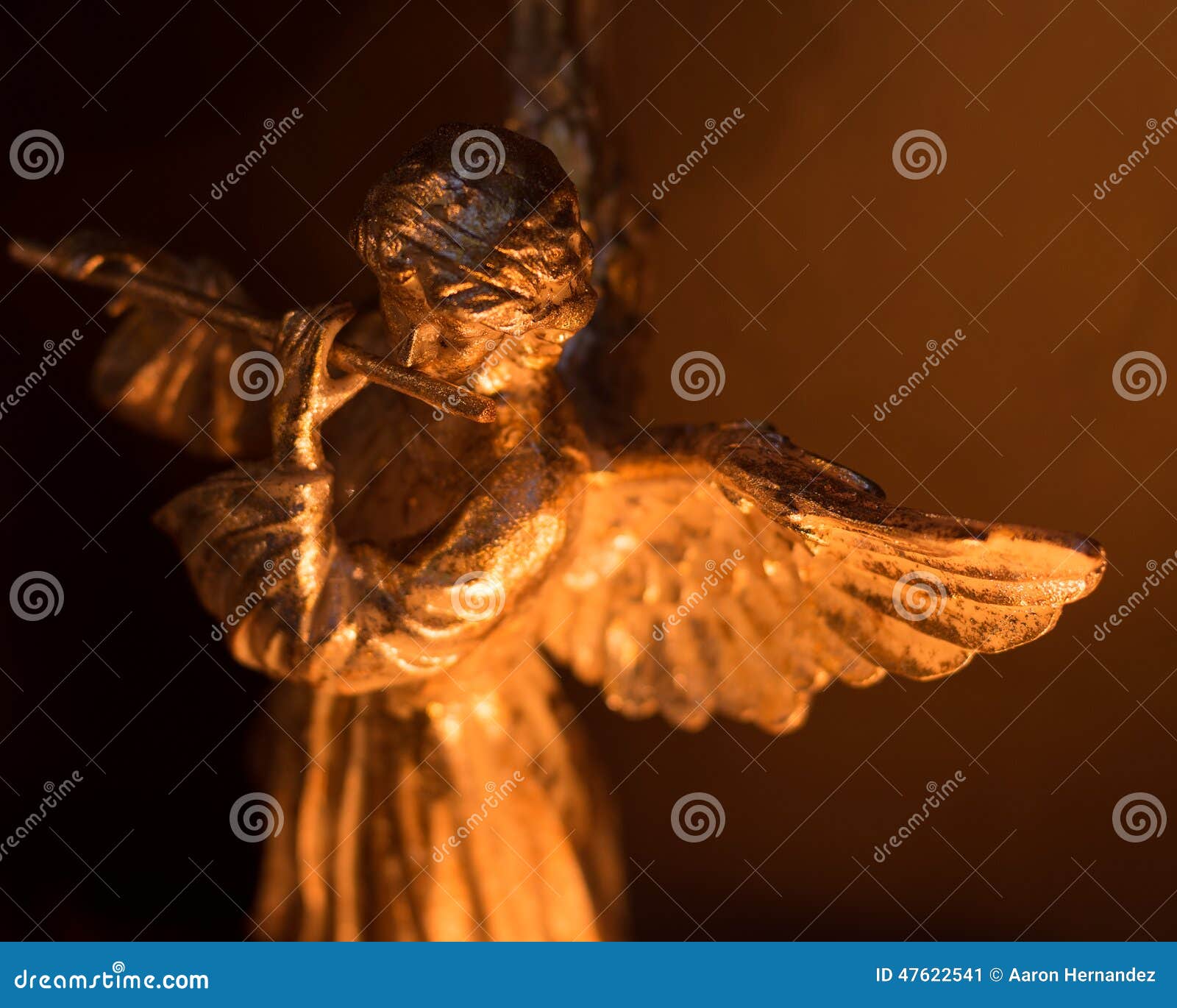 Winged Angel Playing Flute stock image. Image of religious - 47622541