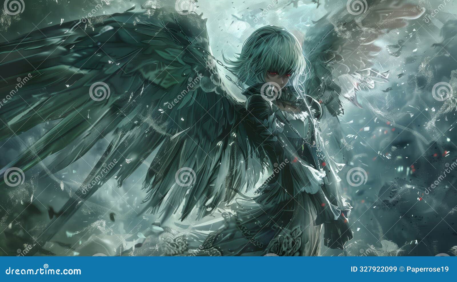Winged anime character stock image. Image of cute, decoration - 327922099