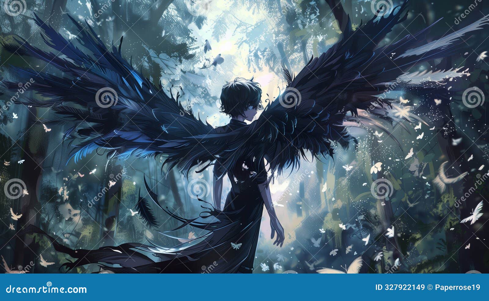 Anime Character On Grass Background, Illustration, Anime Wallpaper ...