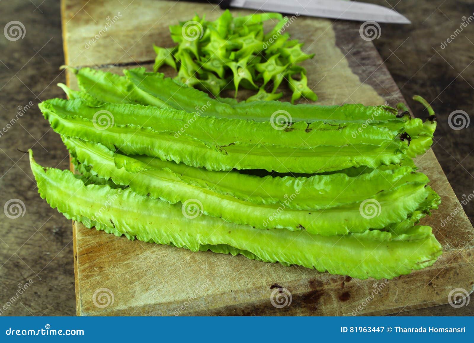 Winged Beans on Wooden Background Stock Image - Image of vegetable ...