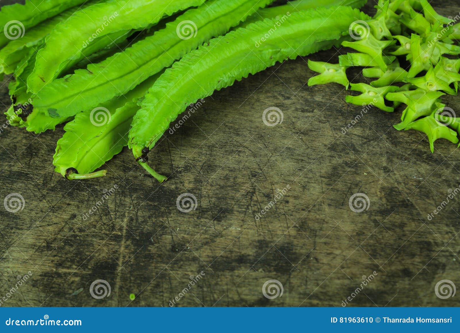 Winged Beans on Wooden Background Stock Photo - Image of food, organic ...