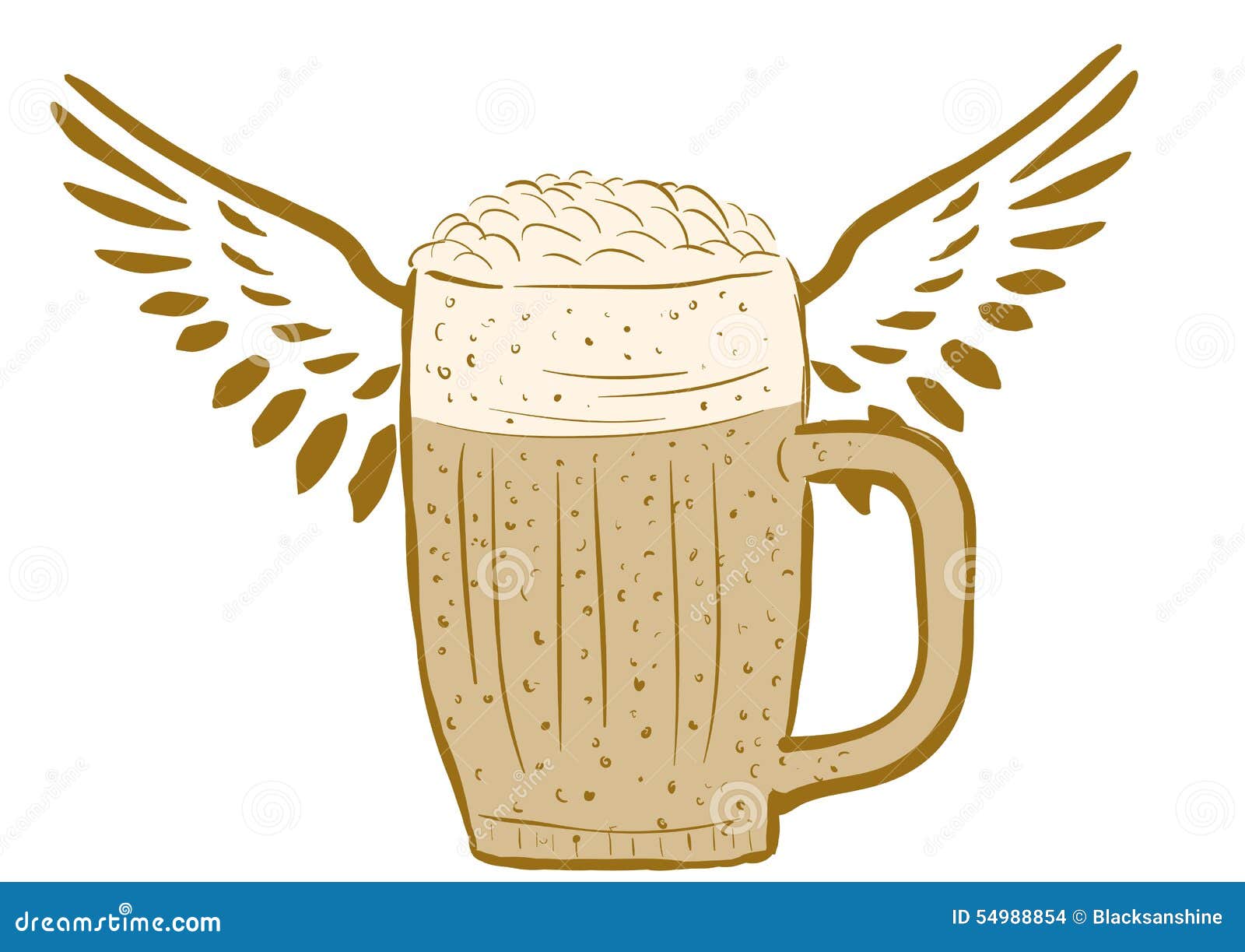 Winged beer stock vector. Illustration of glass, concept - 54988854