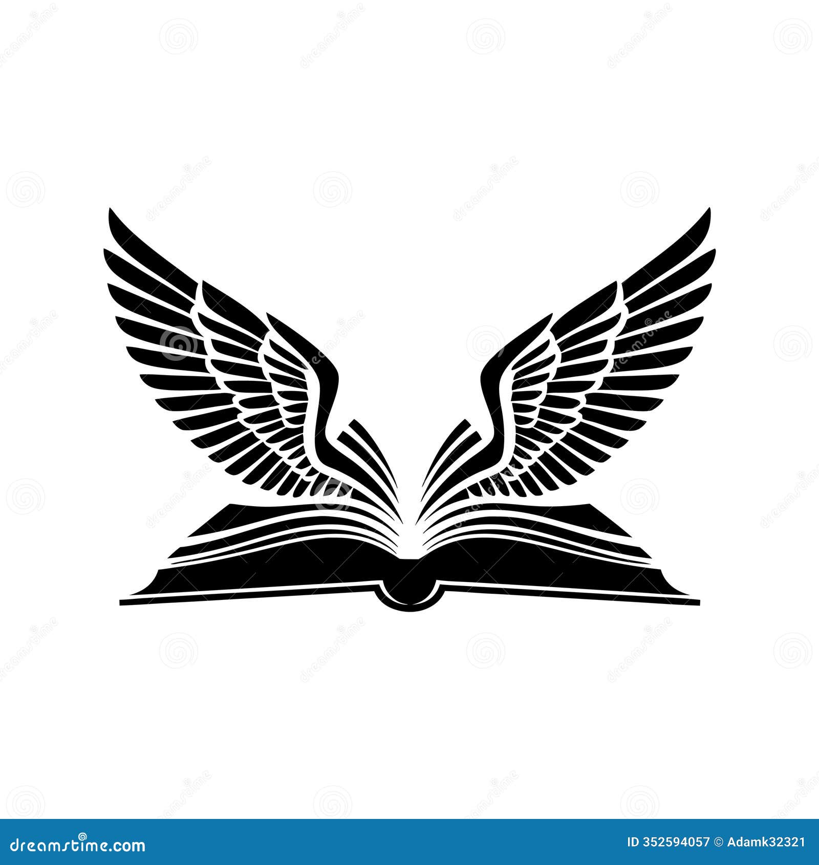 Winged Book Symbol of Knowledge and Freedom Vector for Educational ...
