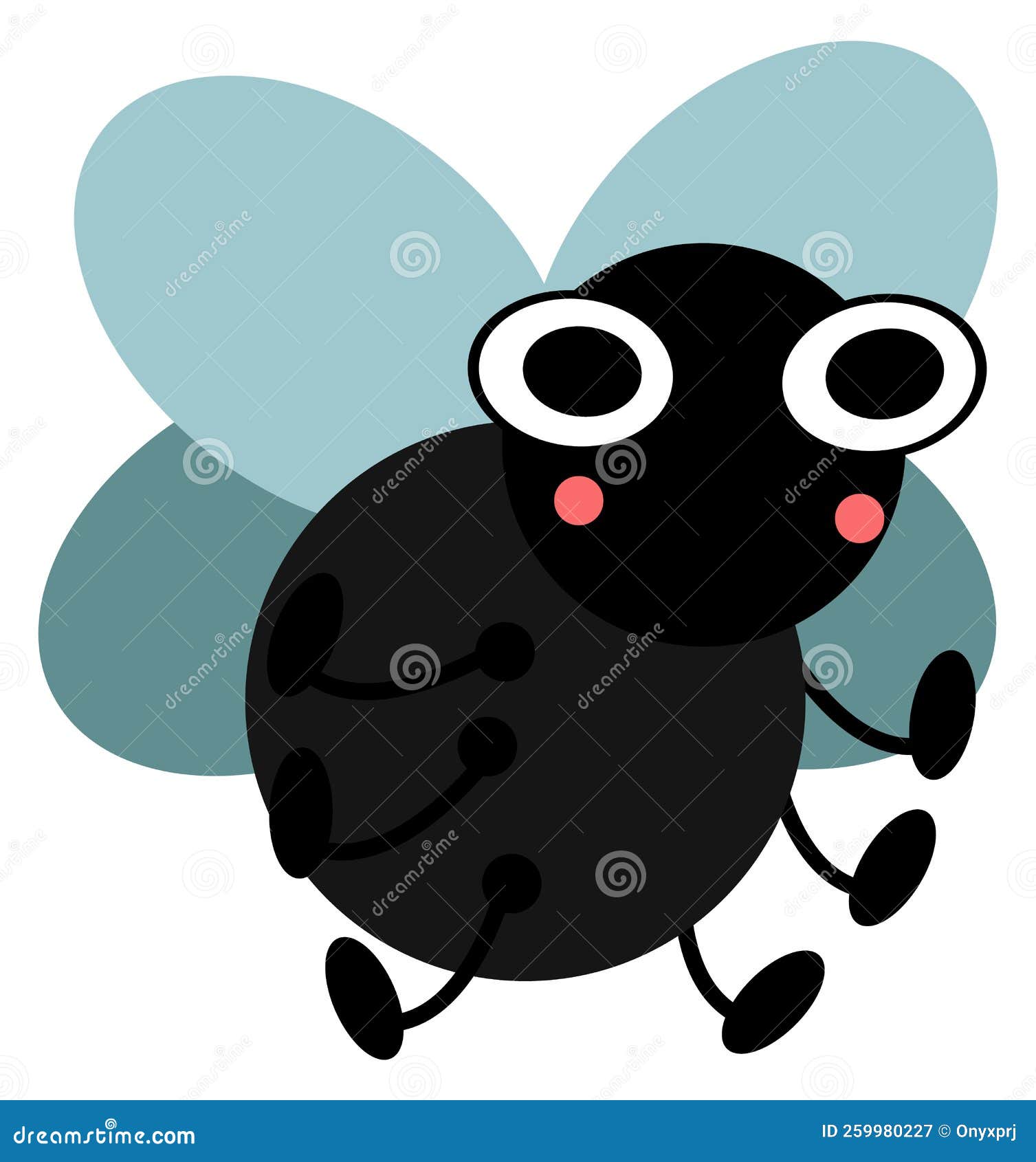 Winged Bug Character. Funny Cartoon Flying Beetle Stock Vector ...