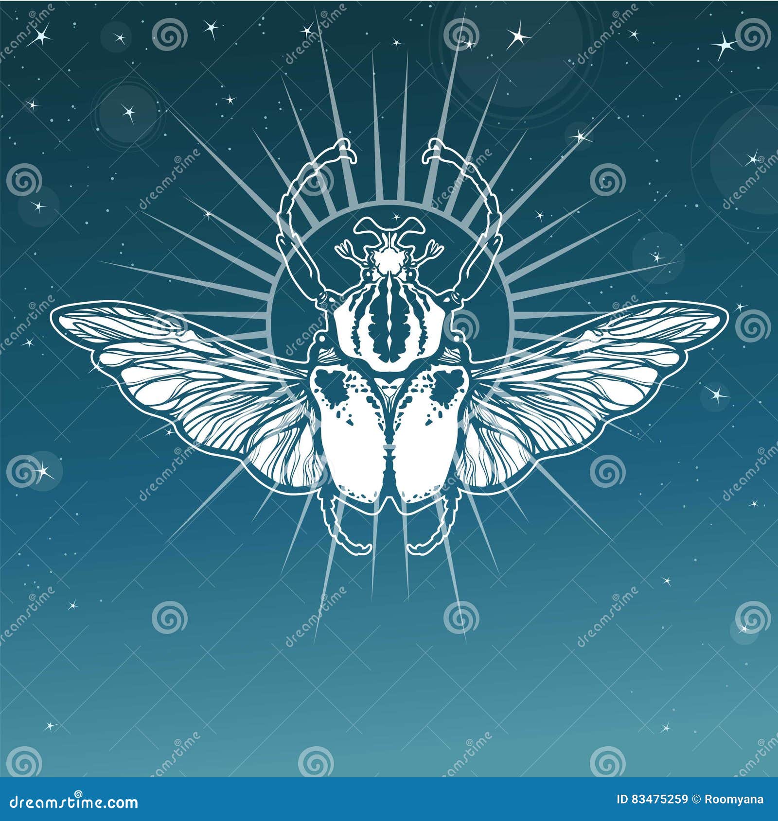 Winged Bug. Esoteric Symbol, Sacred Geometry. Stock Vector ...