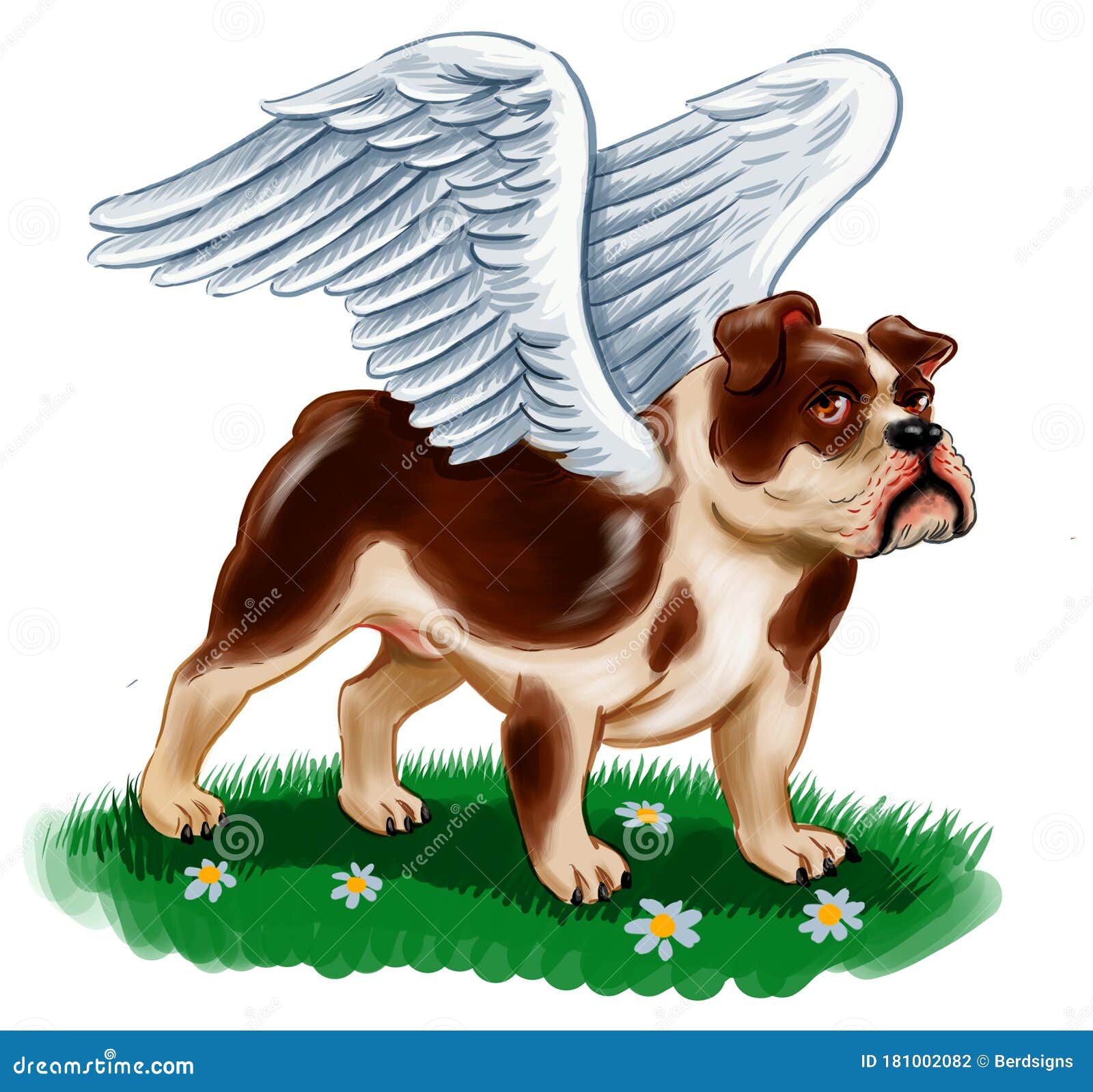 Winged bull dog stock illustration. Illustration of breed - 181002082