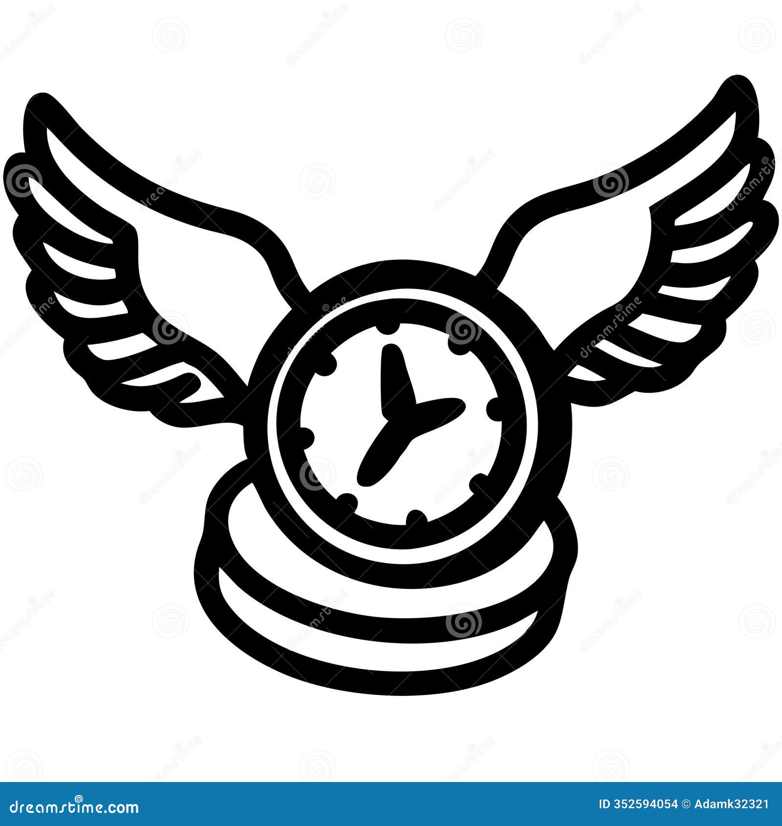 Winged Clock With Gears And Cogs Instead Of Feathers Royalty-Free Stock ...