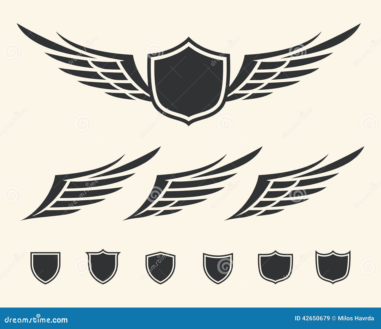 Winged crest stock vector. Illustration of insignia, arms - 42650679