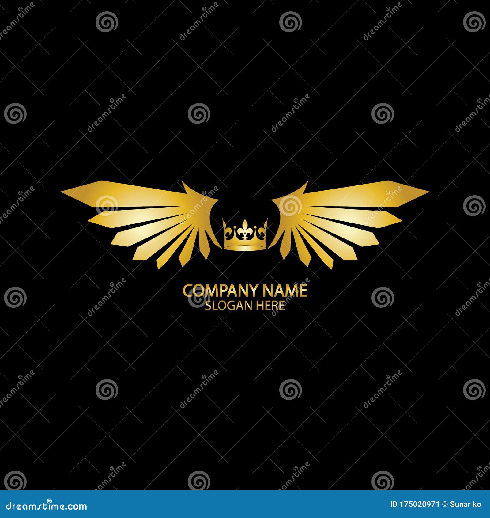 Winged Crown Golden Logo / Vector Illustration Stock Vector ...