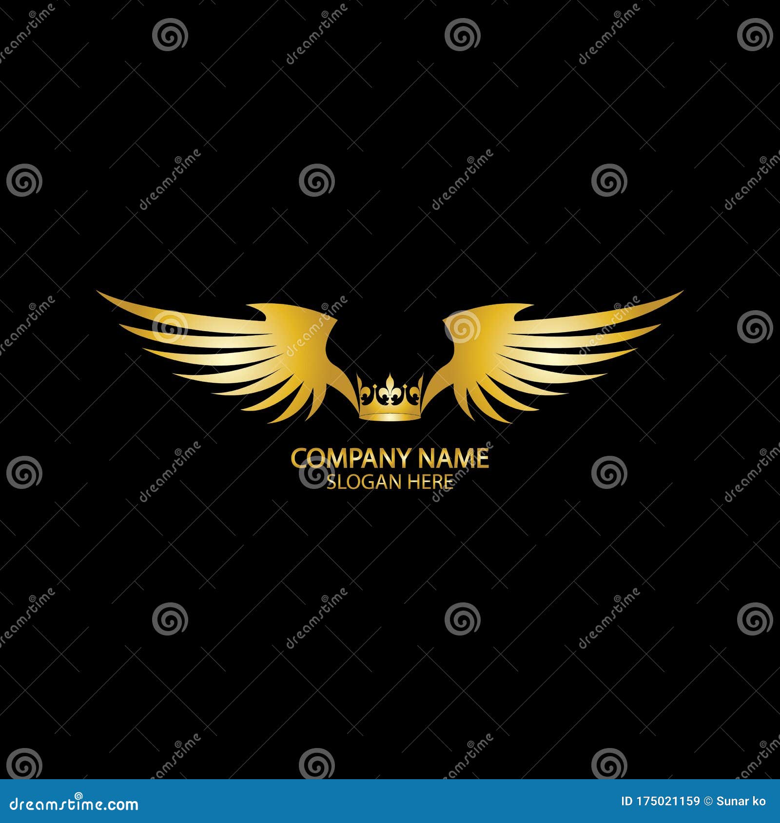 Winged Crown Golden Logo / Vector Illustration Stock Vector ...