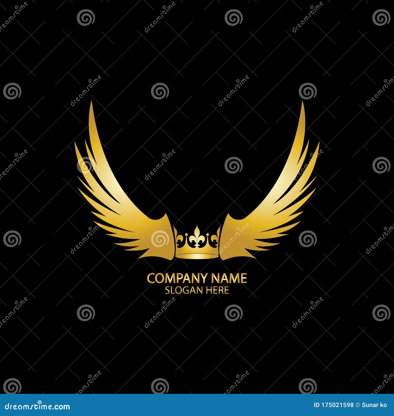 Winged Crown Golden Logo / Vector Illustration Stock Vector ...