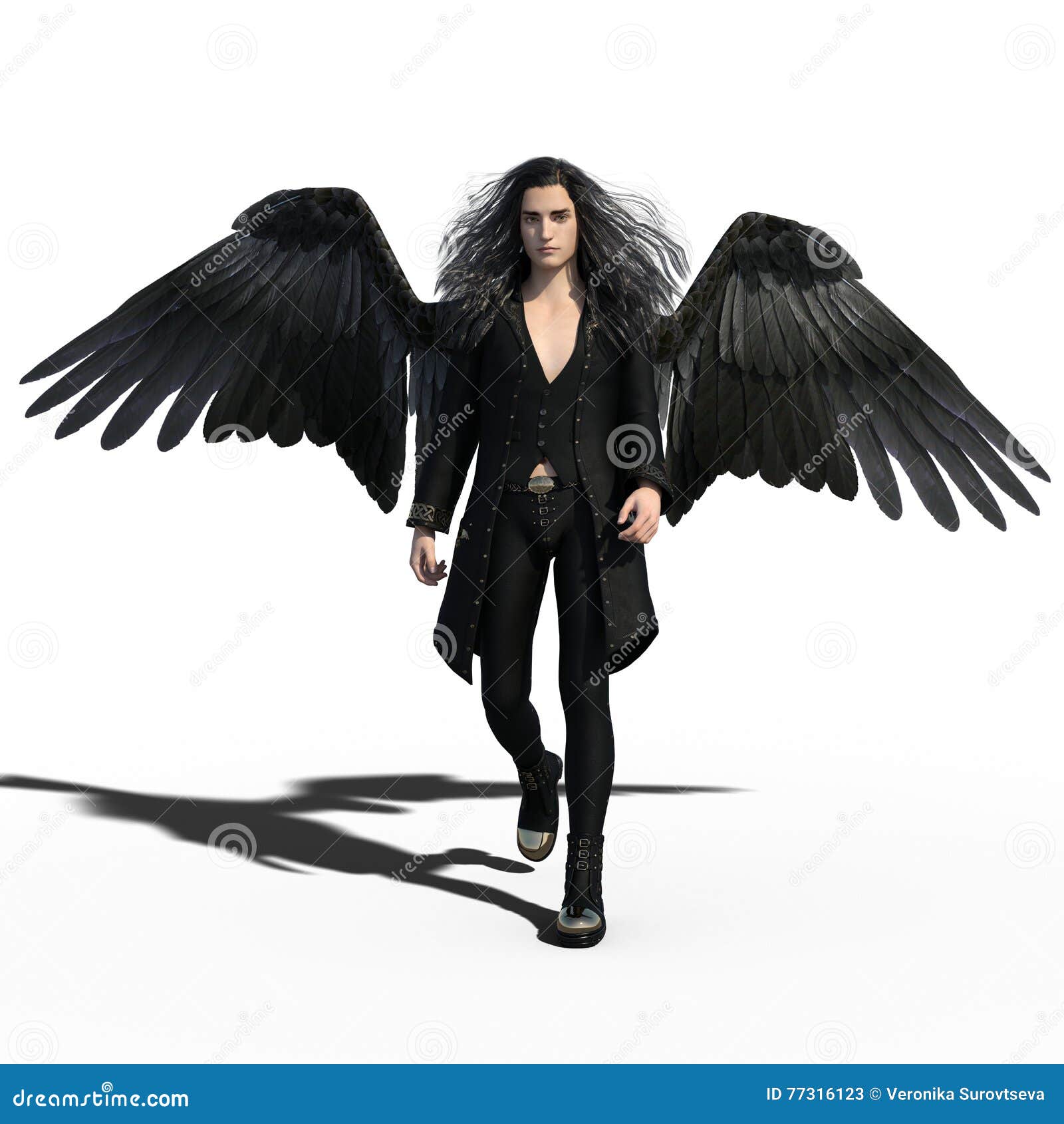 Winged demon isolated stock illustration. Illustration of gothic - 77316123