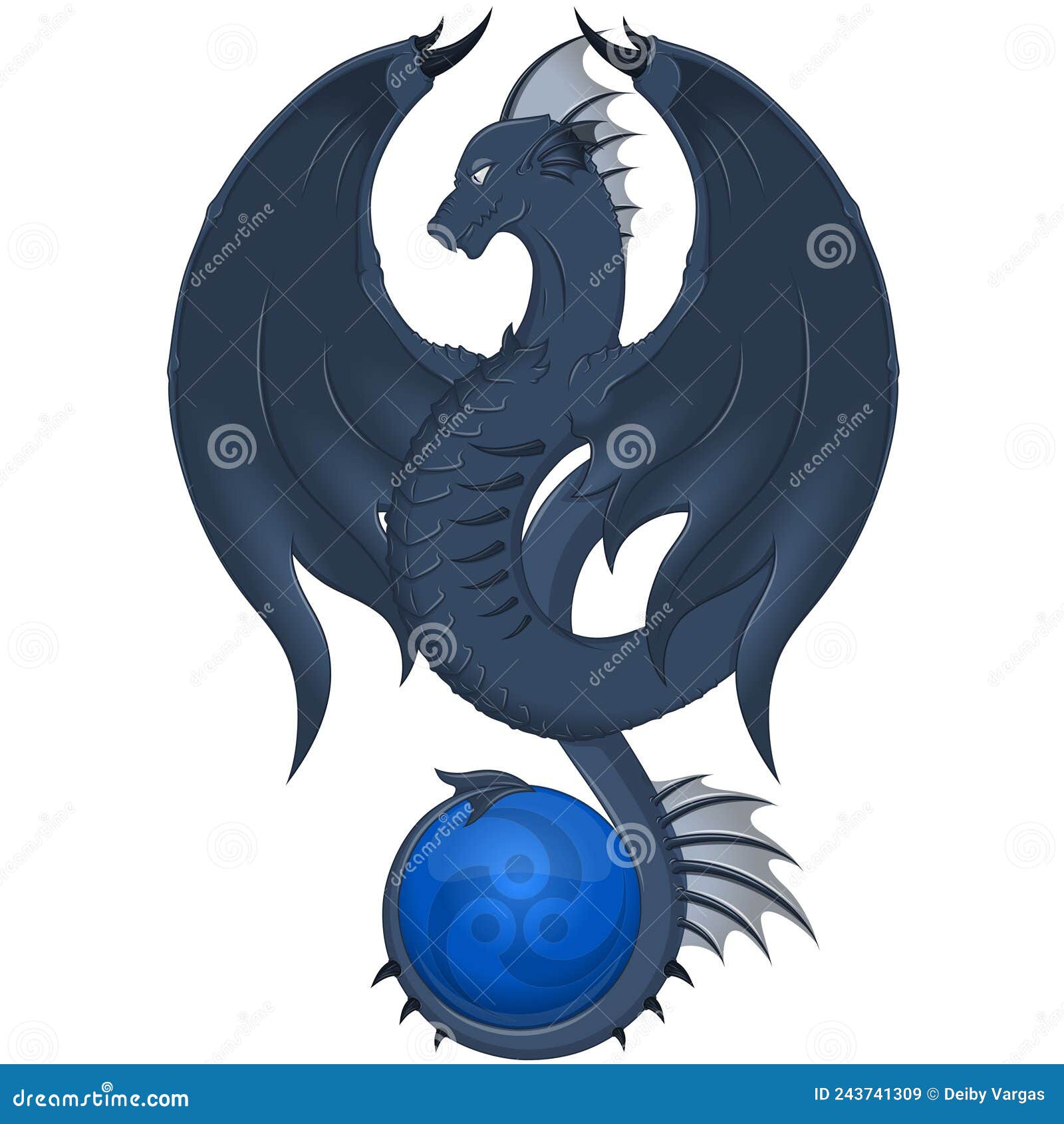 Winged Dragon Vector Design Stock Vector - Illustration of flying ...