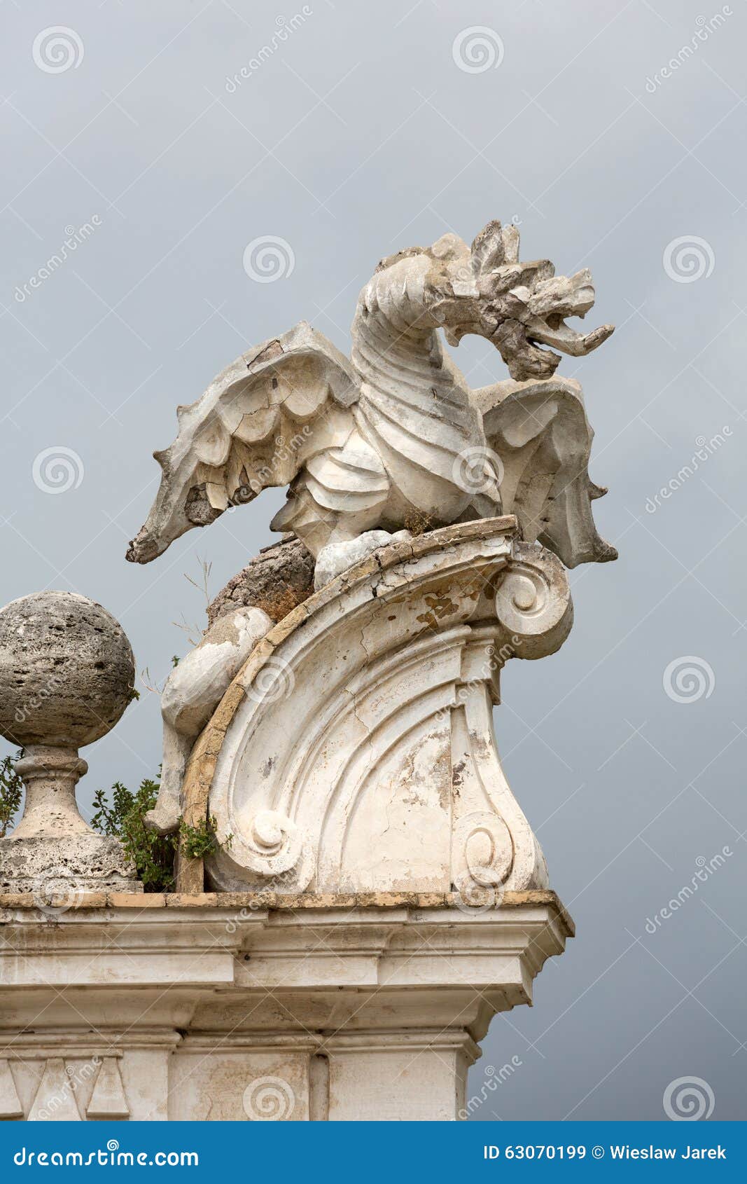 The Winged Dragon of Villa Borghese, Rome Stock Image - Image of snake ...